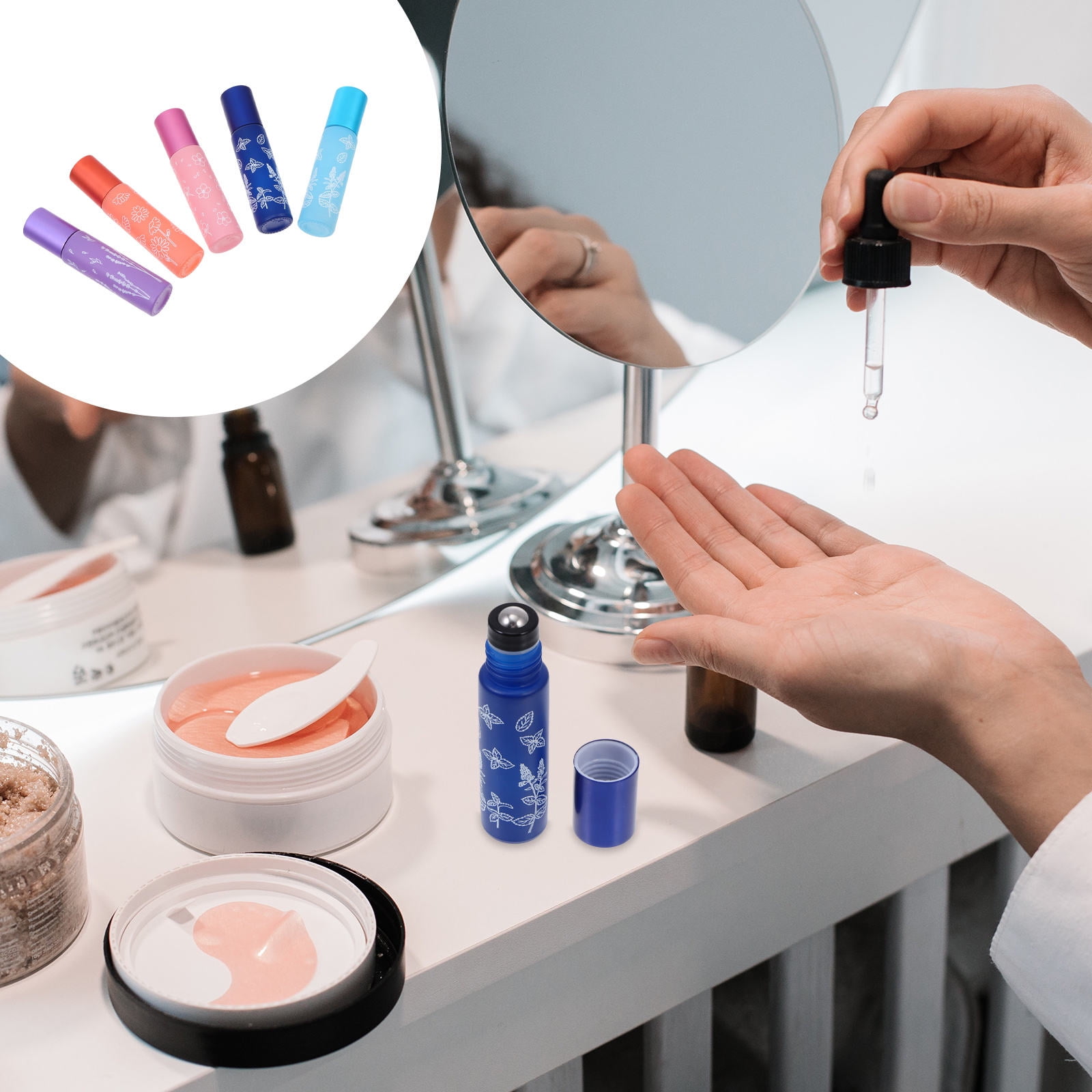 FOLOYORI 5pcs Refillable Roller Bottle Leak Essential Oil Dispenser ...