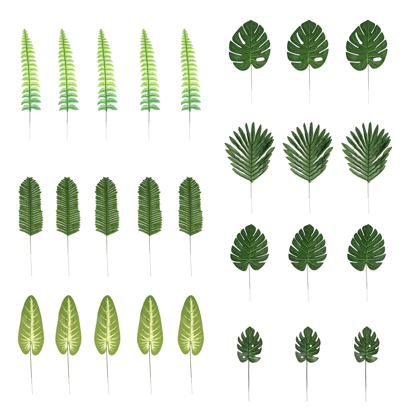 FOLOYORI 63Pcs Palm Tree Ornament Green Silk Cloth Realistic Design for ...