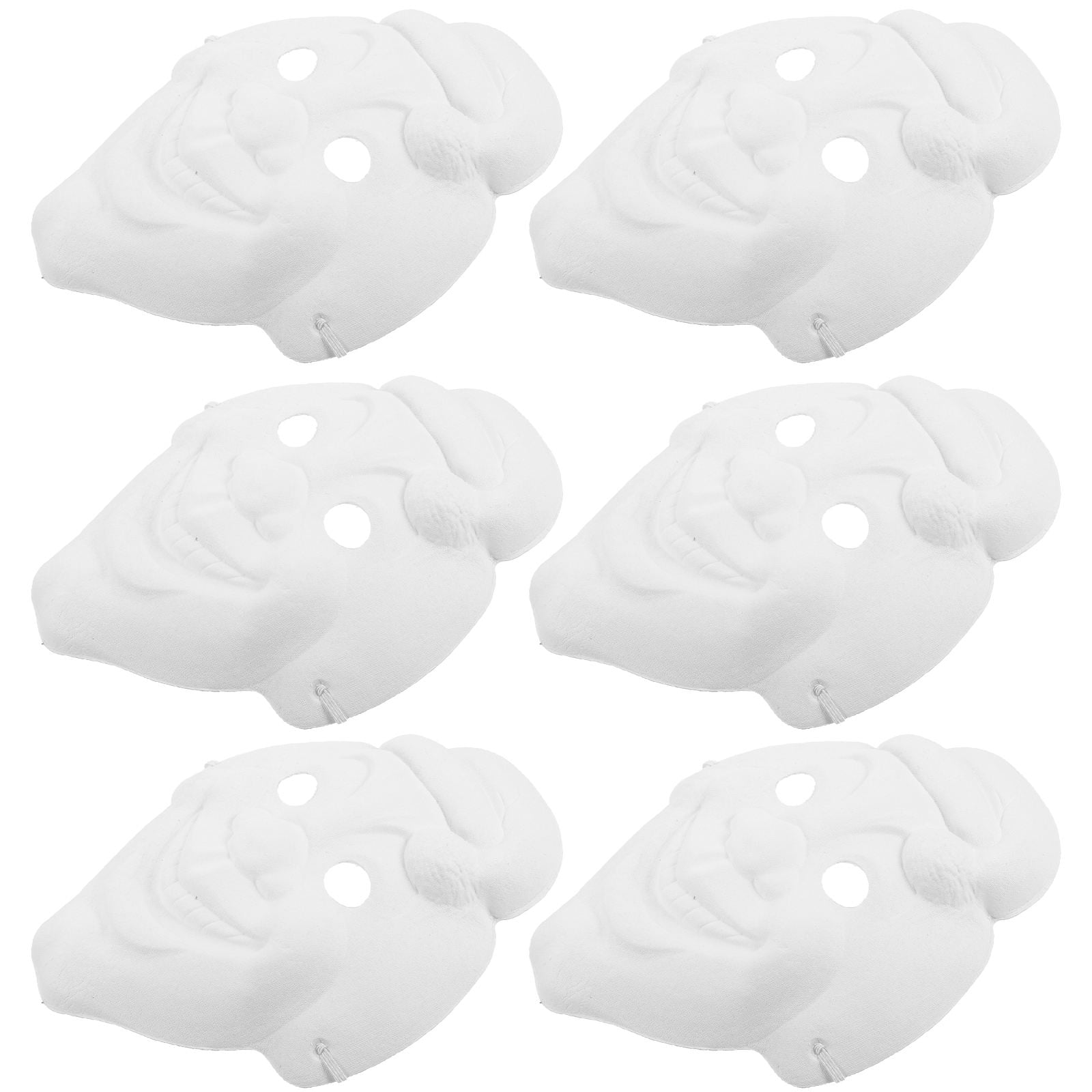 FOLOYORI 6Pcs Funny Clown Mask for White Paper Masquerade Masks DIY ...