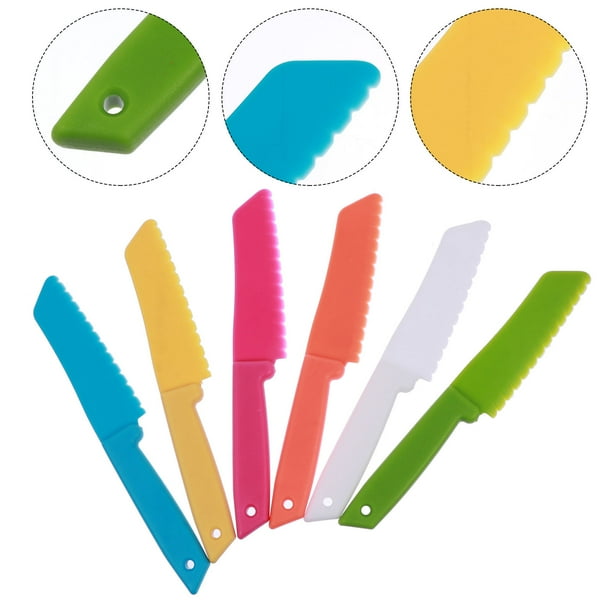 FOLOYORI 6Pcs Fruit Cutters Kids Cutlery Assorted Color Plastic Safe ...