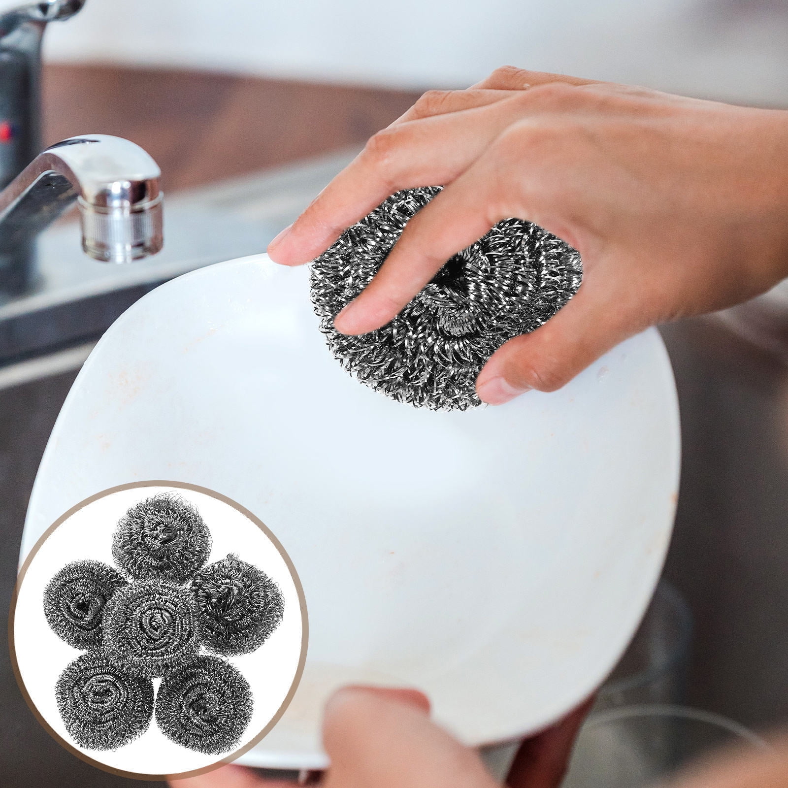 FOLOYORI Commercial Use Pot Scrubbers 6Pcs - Walmart.com