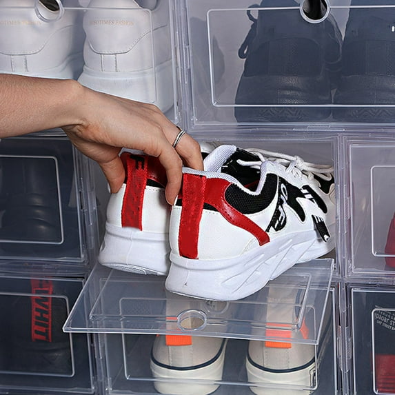 FOLOYORI 6Pcs Shoe Storage Box Clamshell-type Transparent Plastic with ...