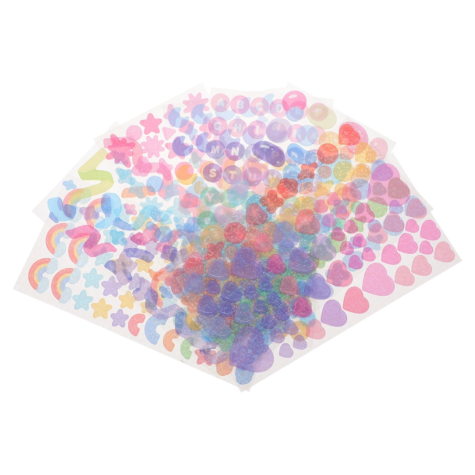 FOLOYORI 8 Sheets Cute Korean Stickers Assorted Color Pet Material for ...