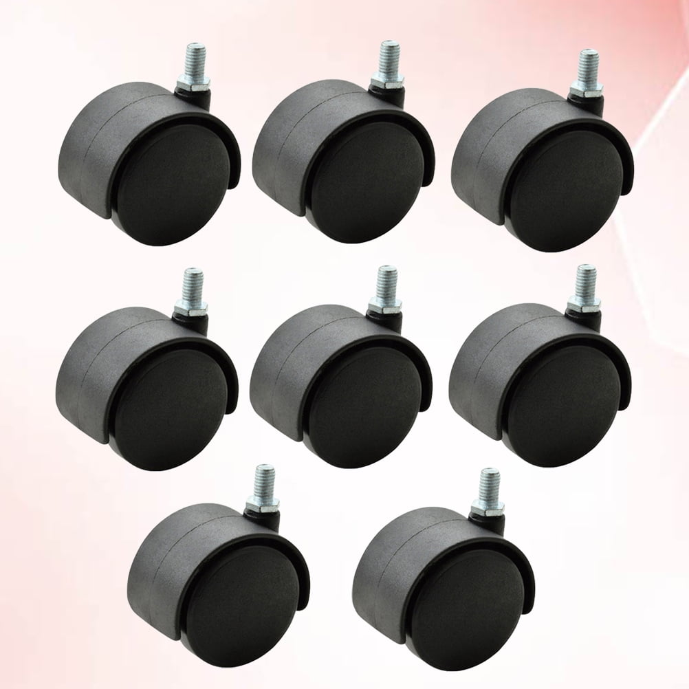 FOLOYORI 8pcs 2 Screw Swivel Roller Wheels For Office Chairs Plastic ...