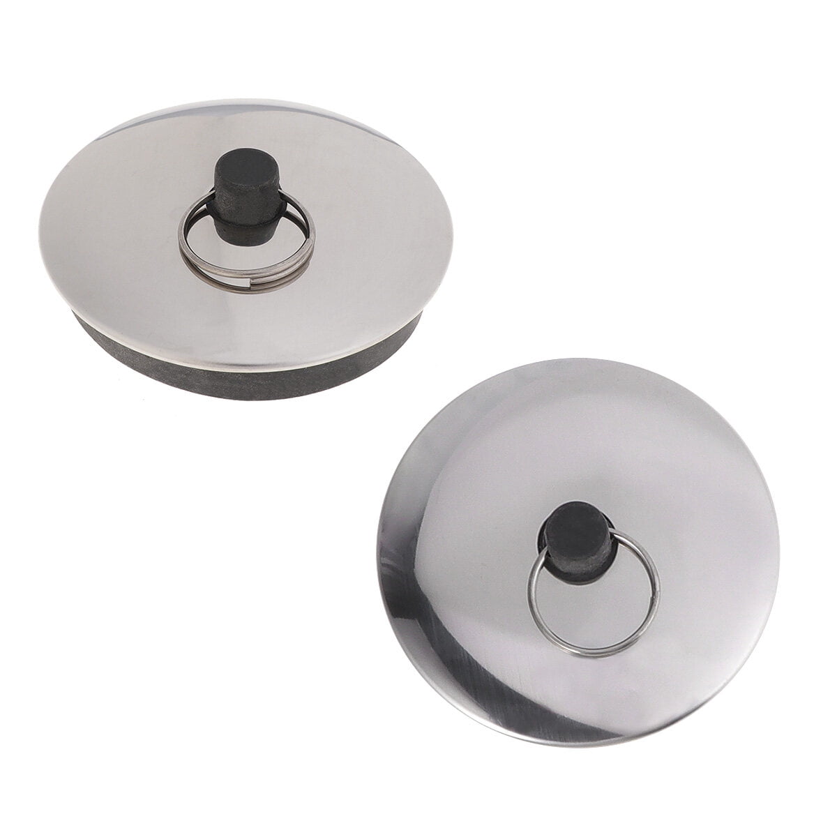 FOLOYORI Black Rubber Sink Plug for Bathtub Drain Sealing 2Pcs ...