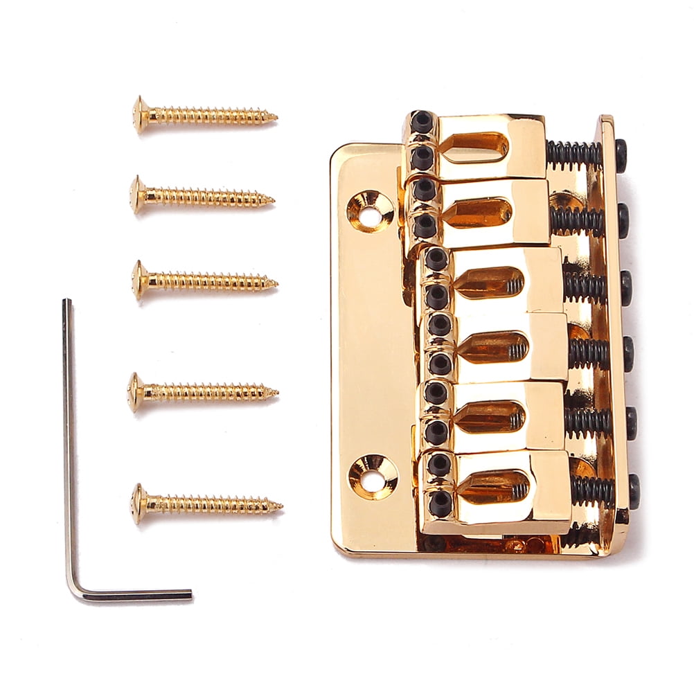 FOLOYORI Golden Metal Guitar Bridge 1Set for Electric Guitar with Fixed ...