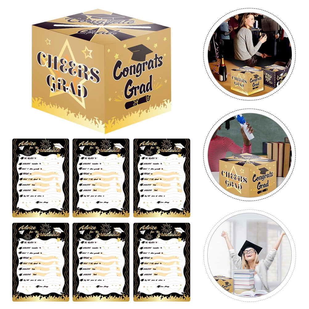 FOLOYORI Golden Square Leave Message for Graduate Card Box 20Cm X 20Cm ...