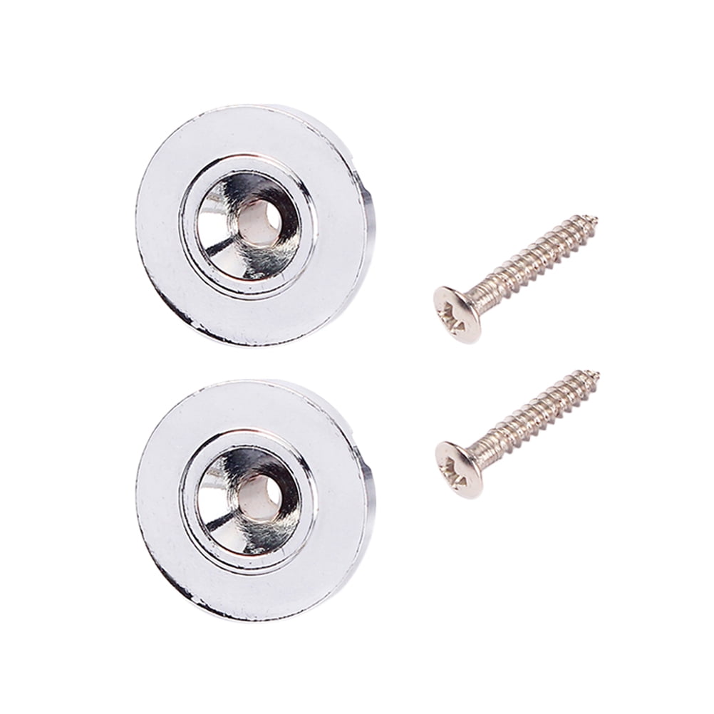 FOLOYORI Guitar Retainer 2Pcs Silver Steel Round Flat Head for Electric ...
