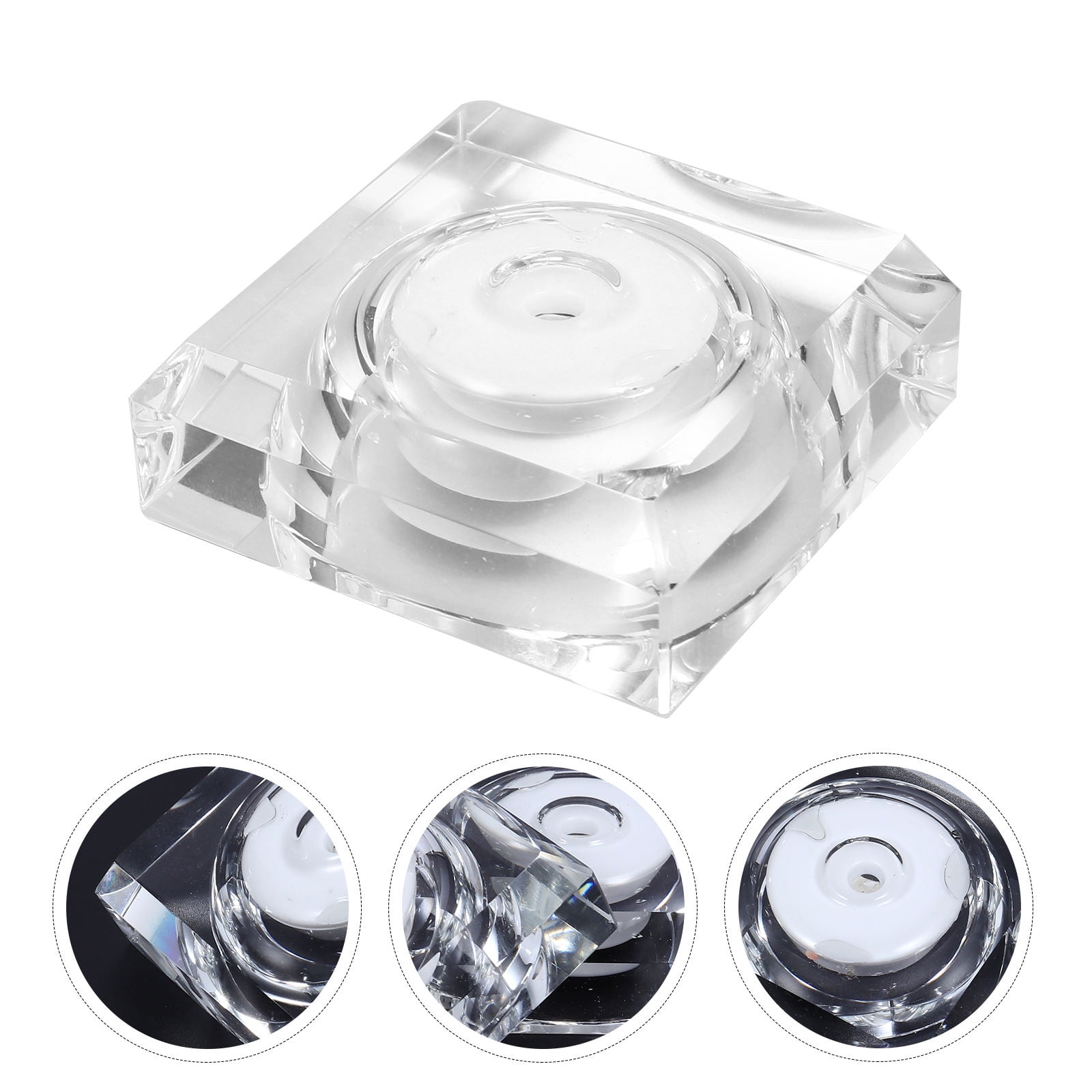 FOLOYORI Led Light Display Base 2Pcs Crystal Glass Transparent ...