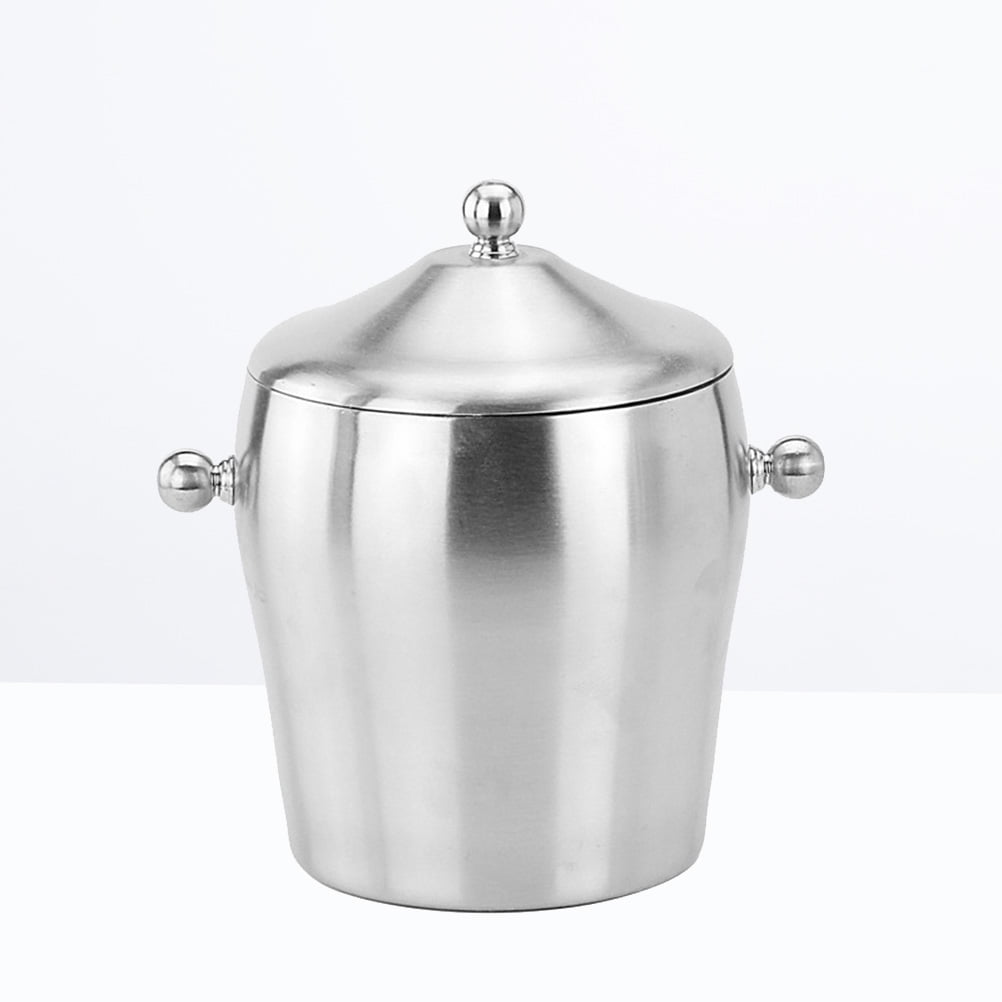 FOLOYORI Portable Ice Bucket with Lid Stainless Steel Cold Storage for ...