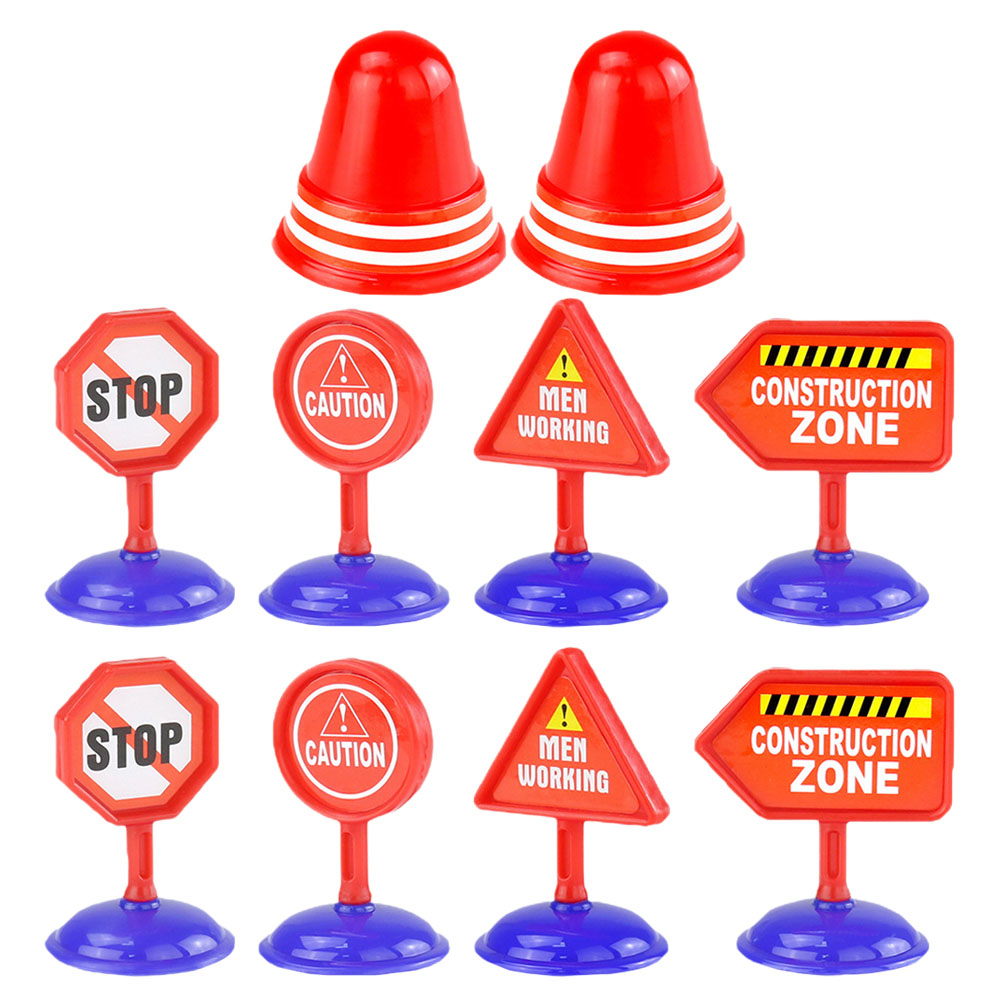 FOLOYORI Road Signs Toys for Kids Mini Roadblock Sign Plastic ...