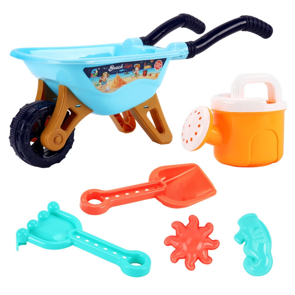FOLOYORI Small Sand Toys 1 Set 6Pcs Beach Cart for Toddlers and Girls ...