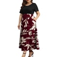FOLUNSI Plus Size Maxi Dress for Women Short Sleeve Casual Flowy Ribbed ...
