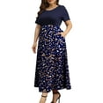 Folunsi Women Plus Size Dresses Short Sleeve Loose Ribbed Casual Long Maxi Dresses With Pockets