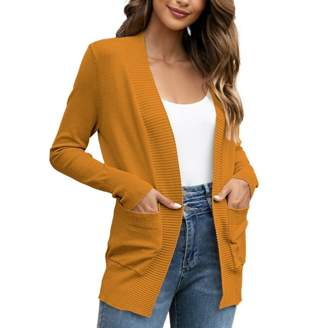 FOLUNSI Women's Cardigan Casual Lightweight Knit Cardigan Sweaters of ...