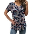 FOLUNSI Women's Plus Size Tops Short Sleeve Blouses Flowy Tunic Tops M ...