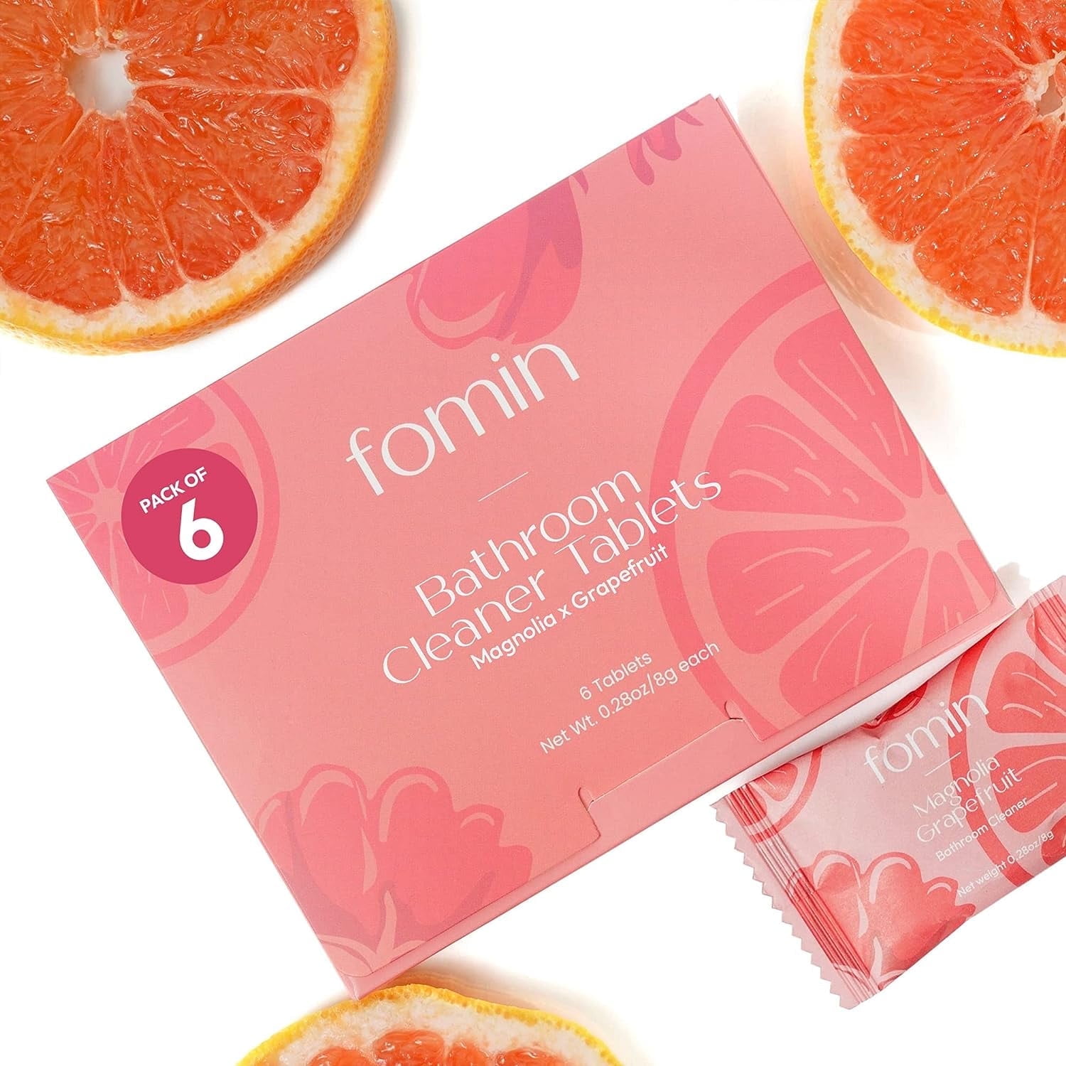 FOMIN Bathroom Cleaner Refill Tablets (6 Pack) - Magnolia Grapefruit ...