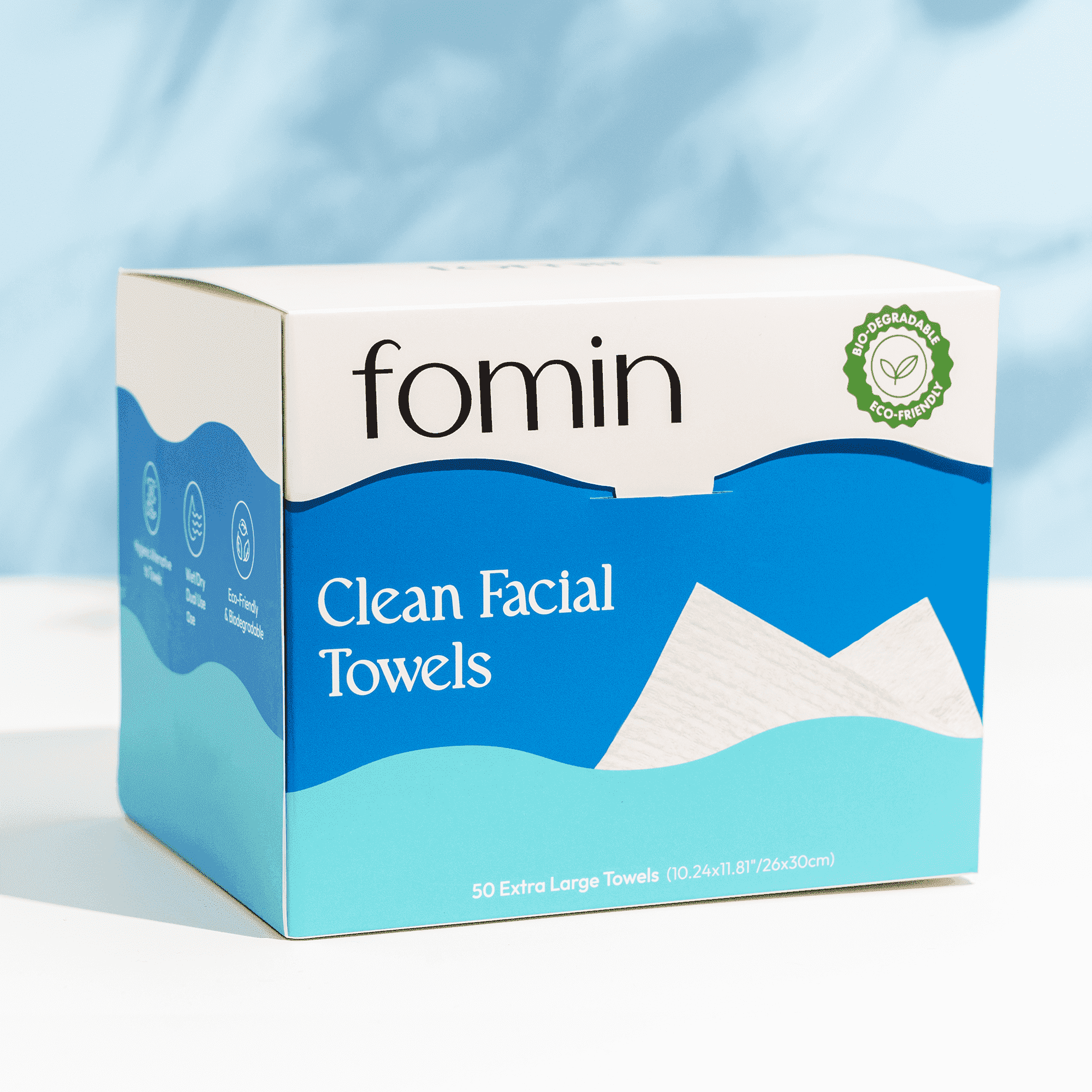 FOMIN Clean Facial Towel 50 Count - Clean Disposable Face Towelette XL ...