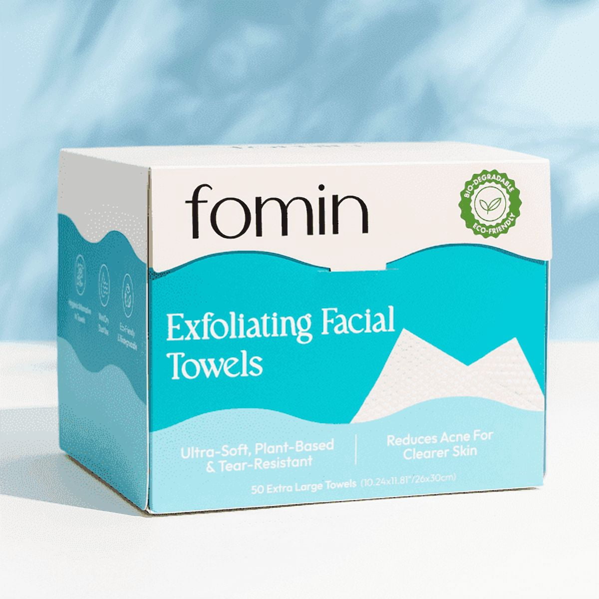 FOMIN Exfoliating Facial Towel 50 Count - Clean Disposable Face ...