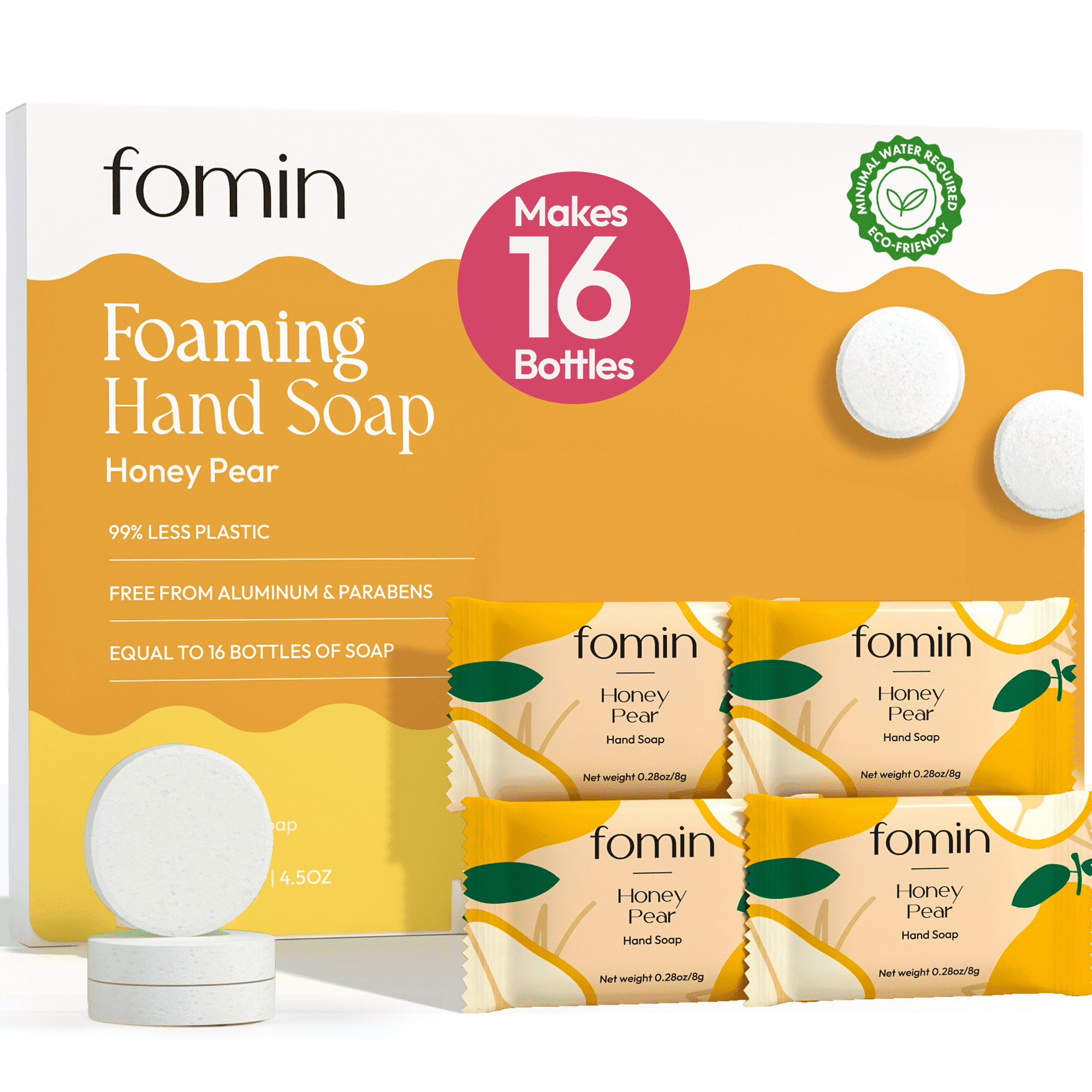 FOMIN Foaming Hand Soap Refills (16 Pack) - Honey Pear Foaming Hand ...