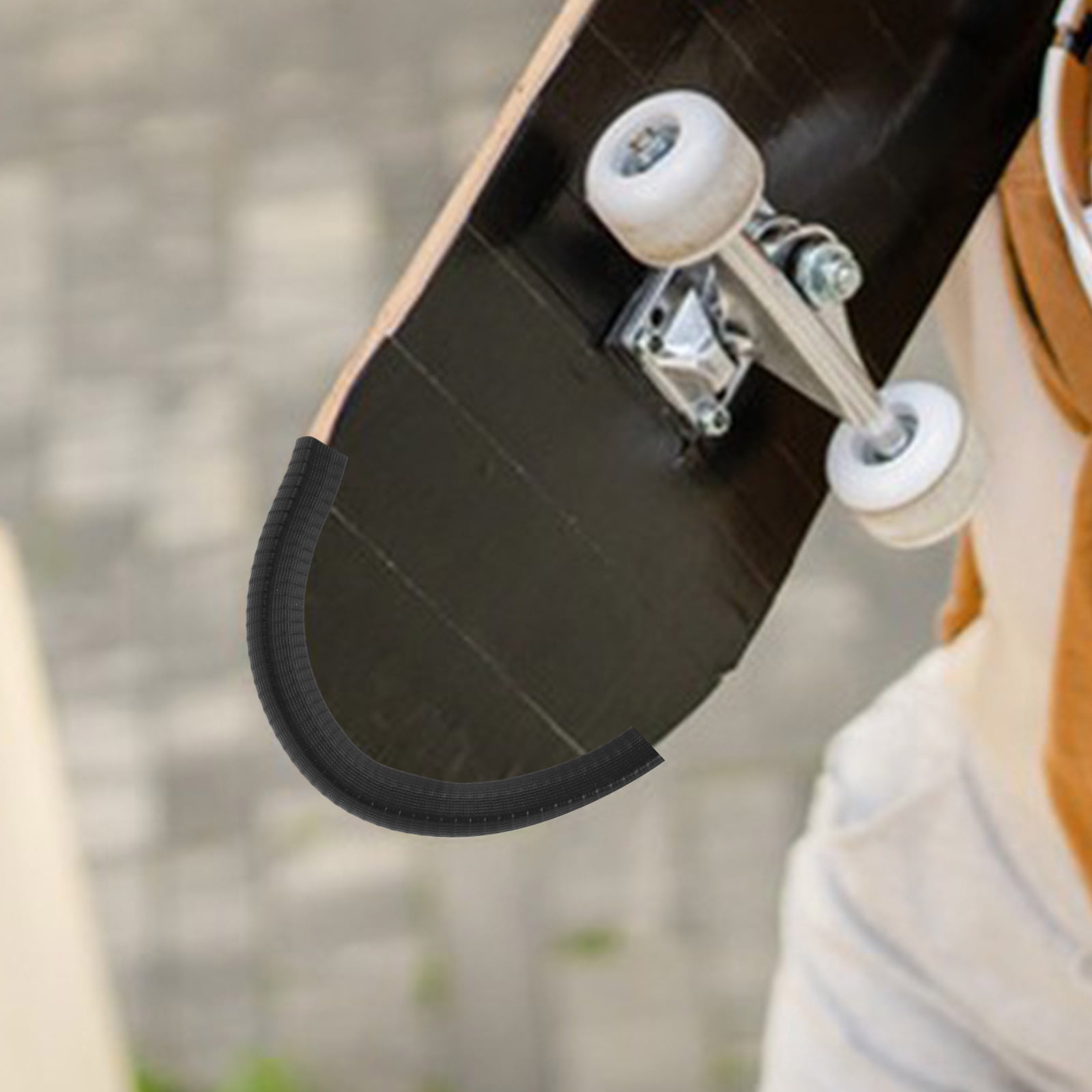 FOMIYES 1 Pair Skateboard Deck Guards Steel Silicone Black Impact ...