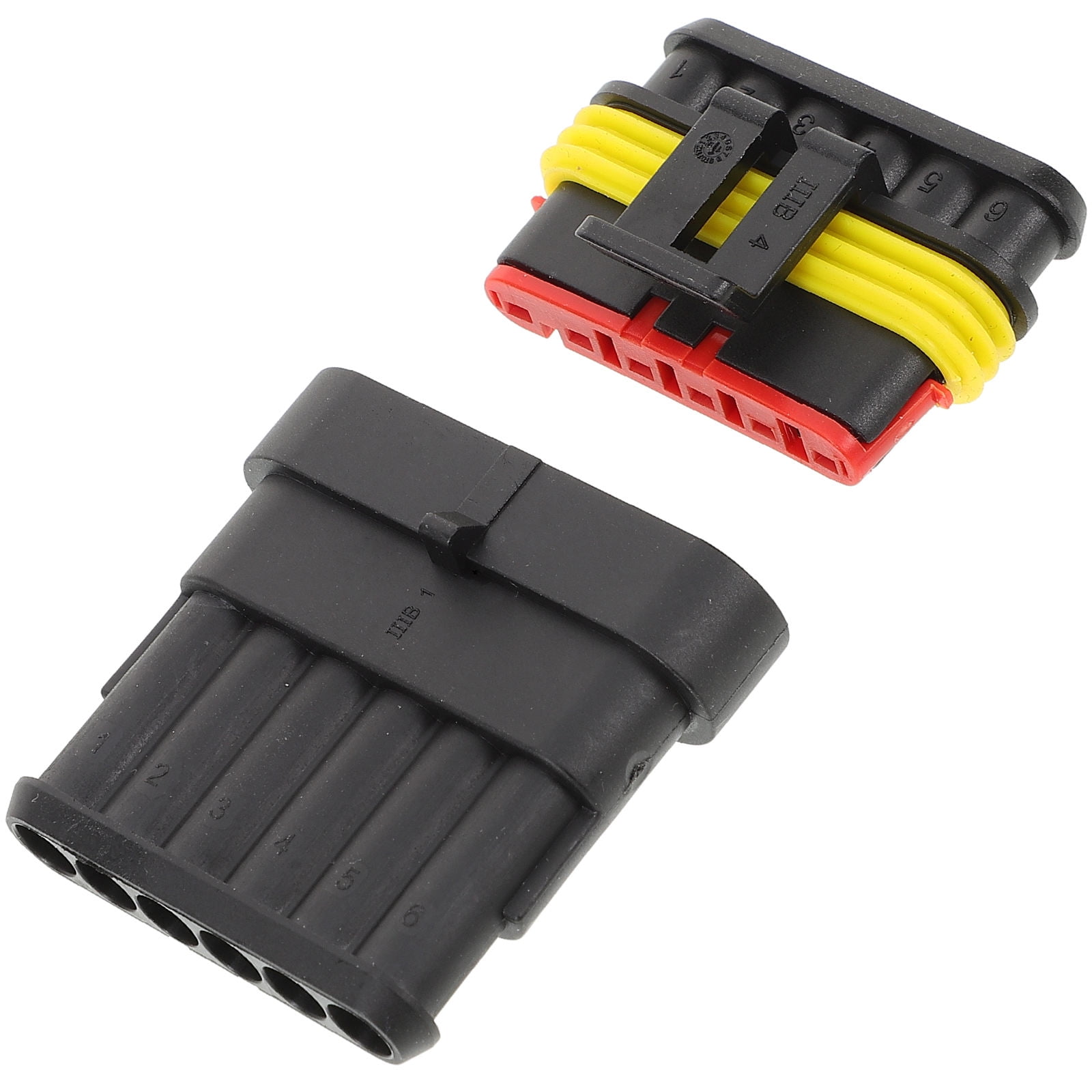 FOMIYES 1 Set Car Male And Female Plug Connectors 6 Pin Holes ...