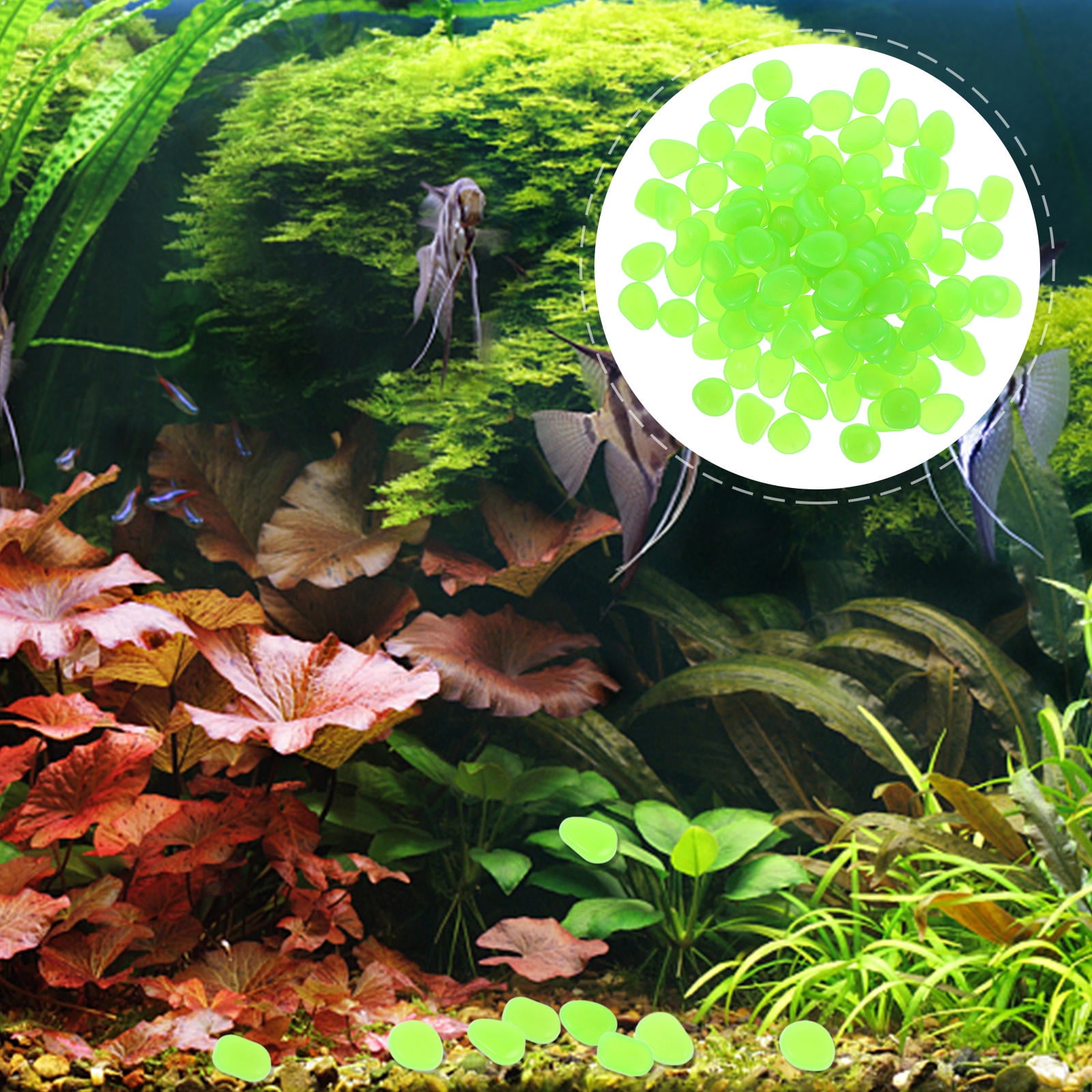 FOMIYES 100 Pcs Stone Garden Rocks Outdoor Landscaping Luminous Pebbles - Walmart.com