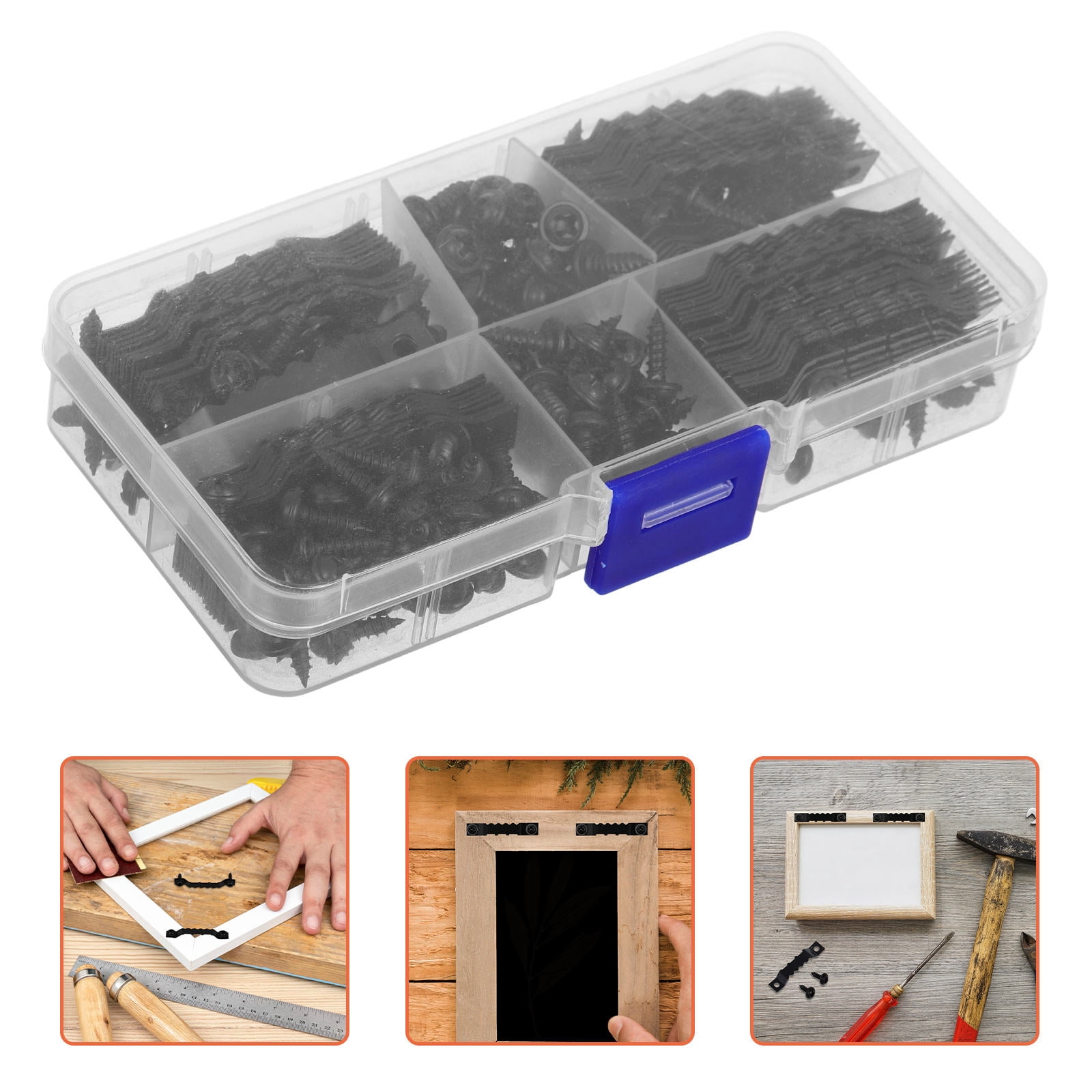 FOMIYES 100Pcs Black Iron Sawtooth Picture Hangers Frames Bags Home ...