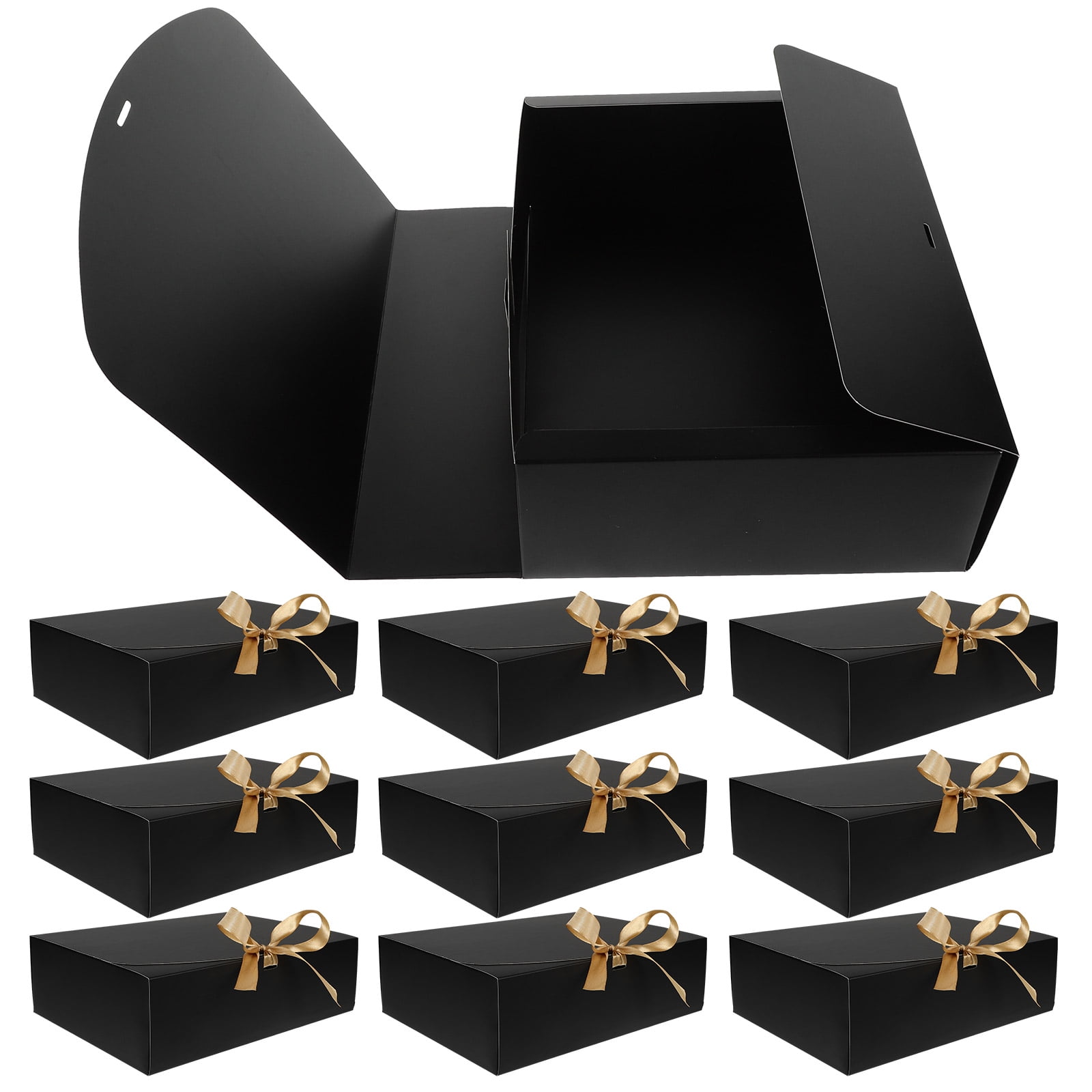 FOMIYES 10Pcs Black Rectangular present Packaging Box for Wedding with ...