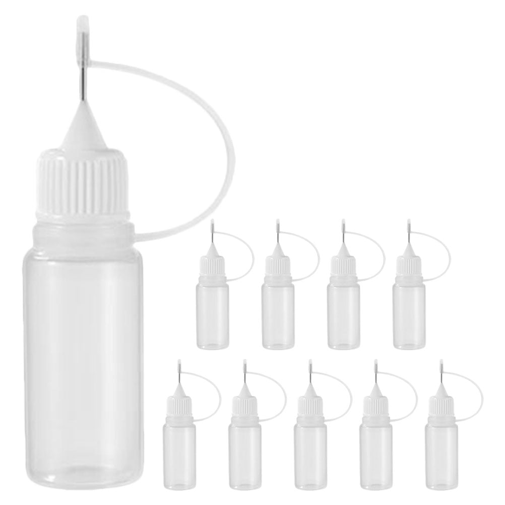 WHAMVOX White PE Needle Tip Glue Bottles for Storage with Precision Tips and Firm Lids 5ml ...