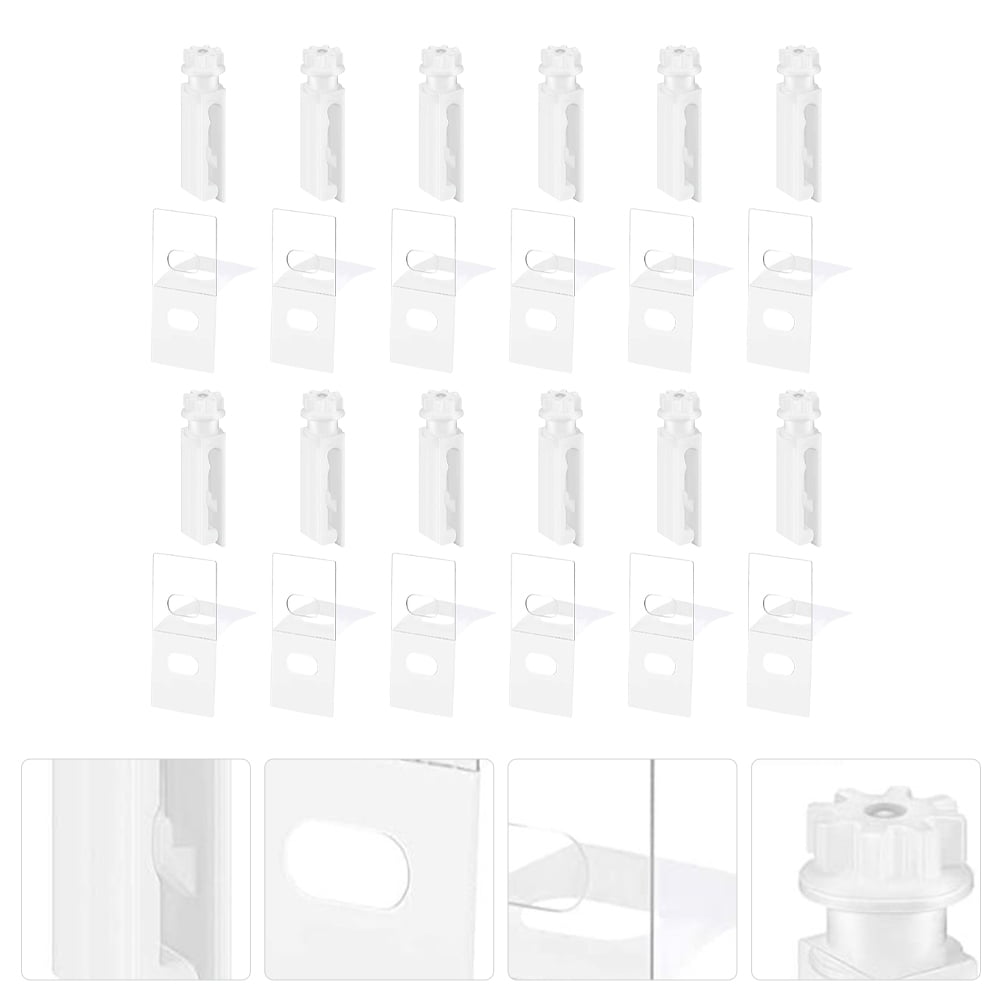 FOMIYES 12 Pack Transparent Vertical Blind Repair Tabs PVC Replacement ...