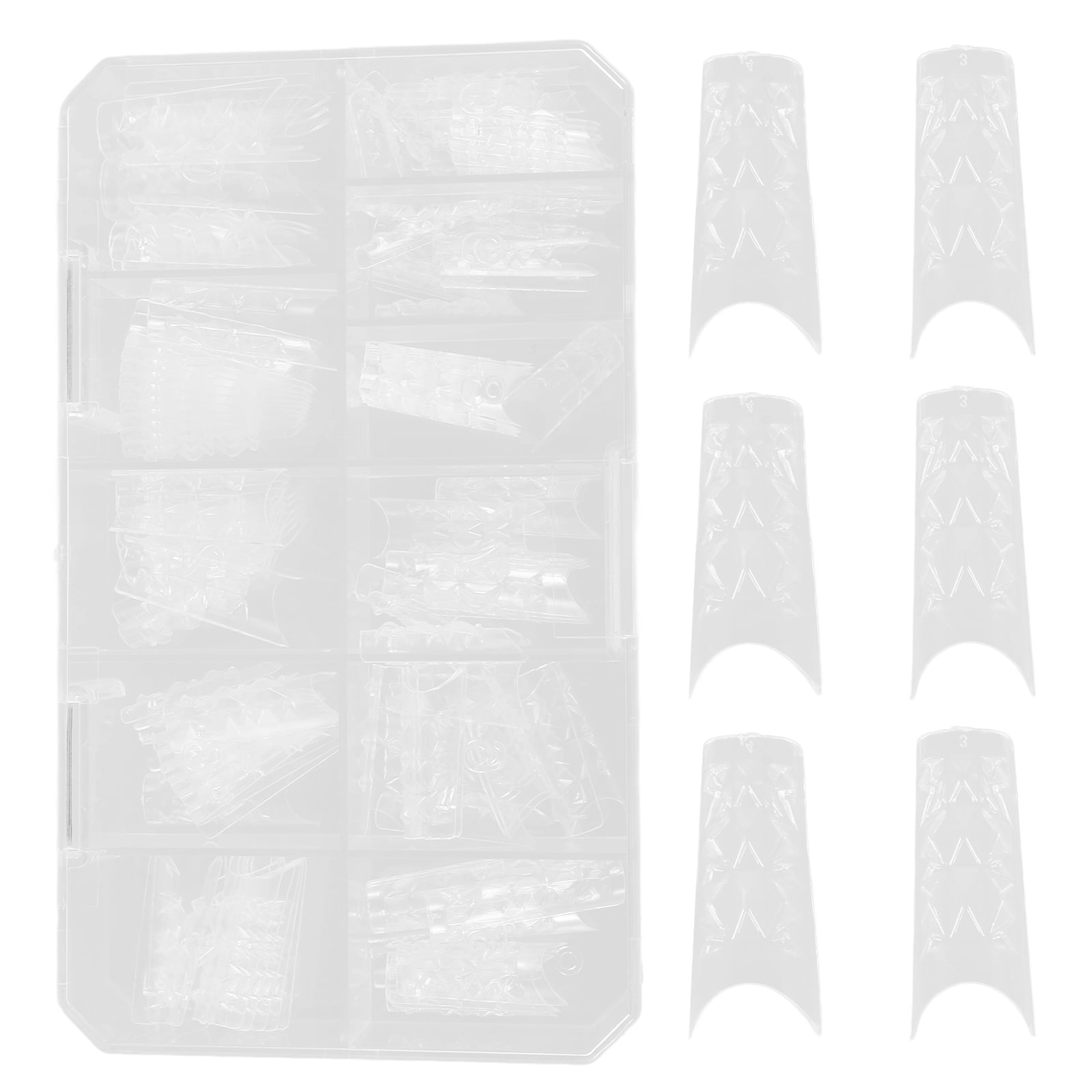 FOMIYES 120Pcs Fake Fingernail Tip Trapezoidal Shape Plastic Material ...