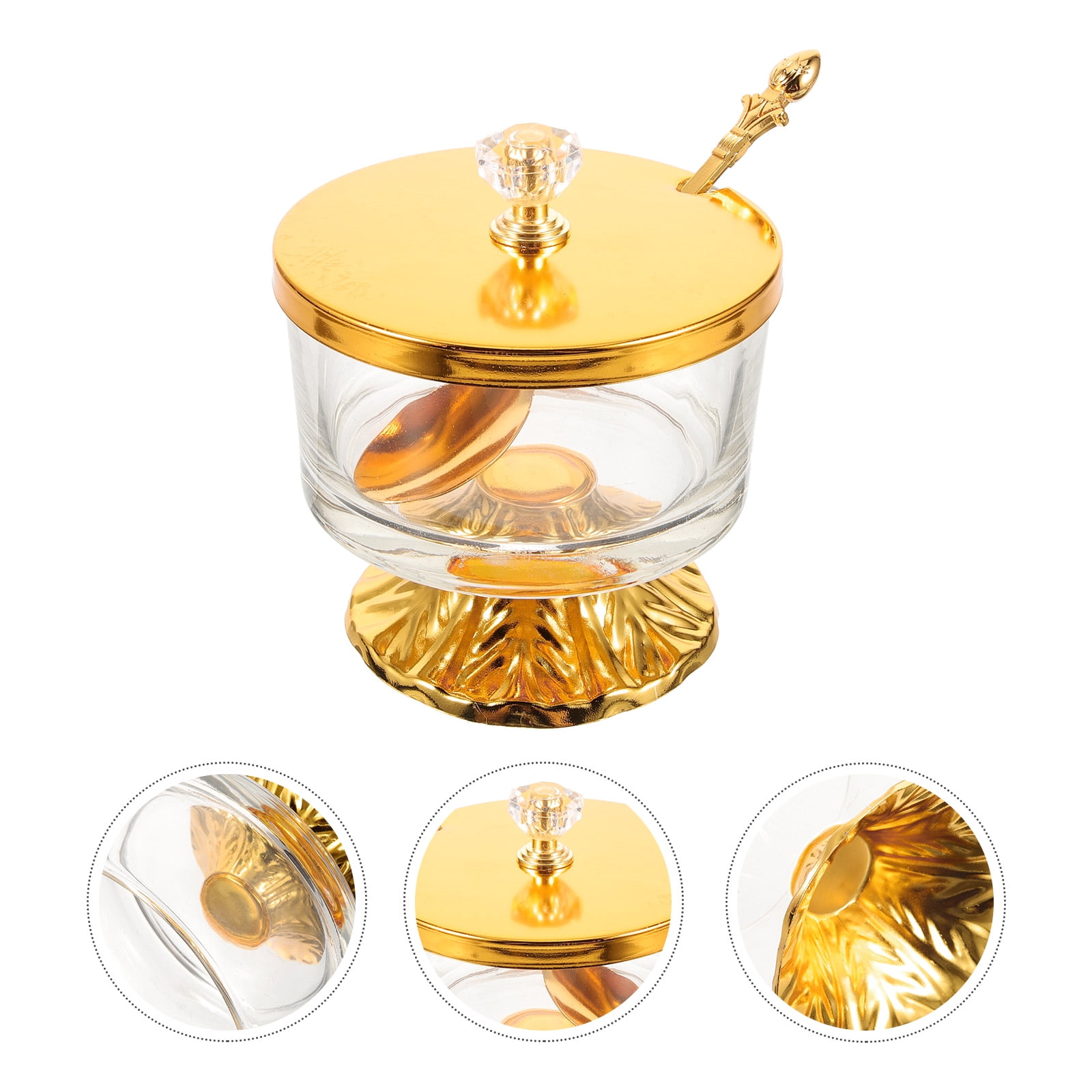FOMIYES 12x2.5x1Cm Glass Spice Jars With Spoon For Kitchen And Pantry ...