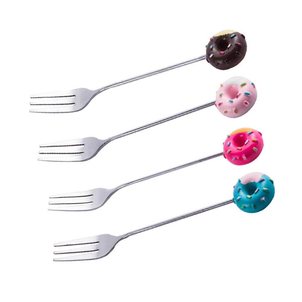 FOMIYES 14 Stainless Steel Forks Small Dessert Forks Cartoon Design For ...