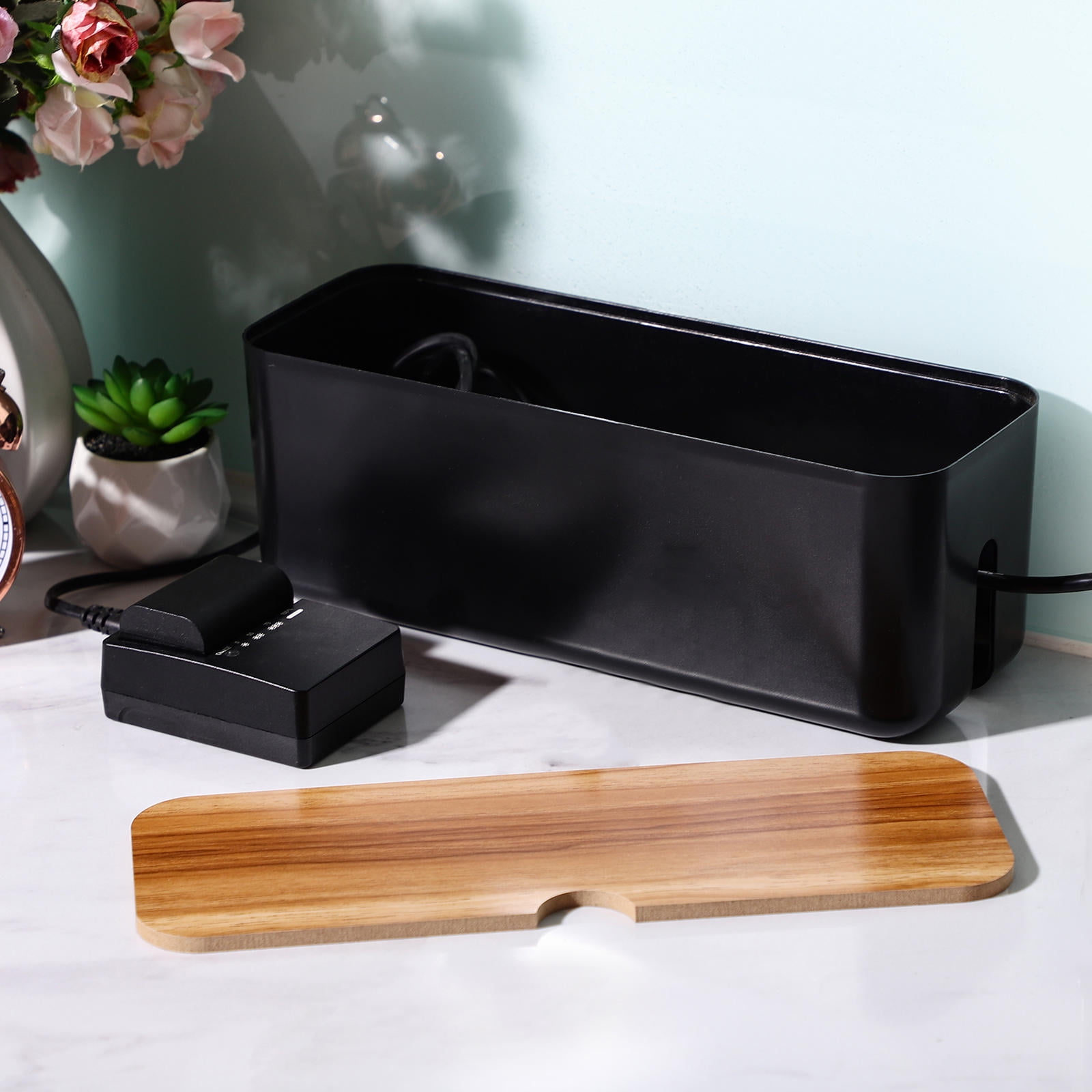 FOMIYES 1Pack Computer Cord Organizer For Desk Black Abs Material Cable ...