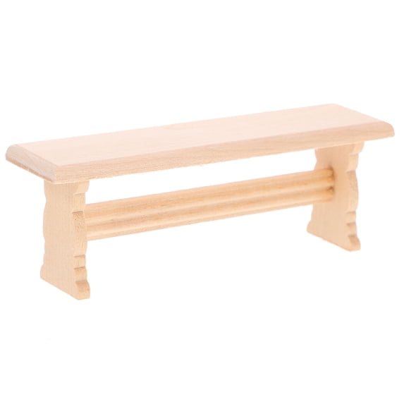 FOMIYES 1Pack Miniature Furniture for Dollhouse Unfinished Wooden Bench ...