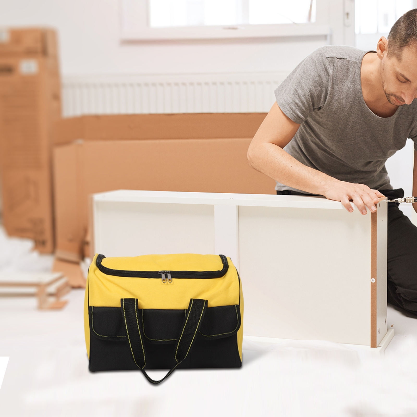 FOMIYES 1Pack Waterproof Tool Bag for Carpenters Heavy Duty Storage 14 ...