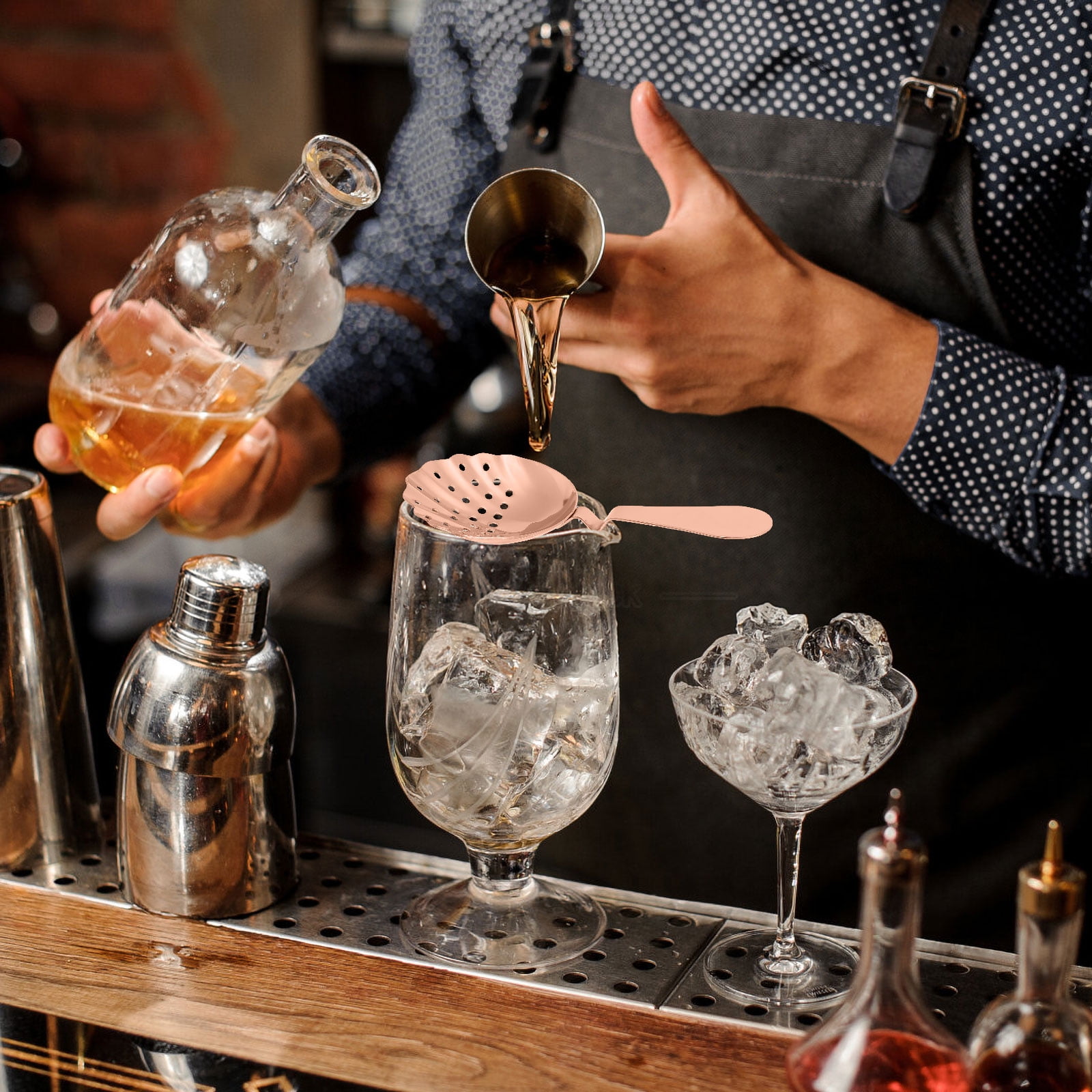 FOMIYES 1Set Bartenders Strainer Bar Ice Filter for Cocktail Making and ...