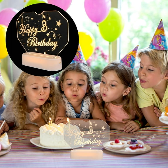 FOMIYES 1Set Happy Birthday Led Light Acrylic Sign For Birthday Party ...