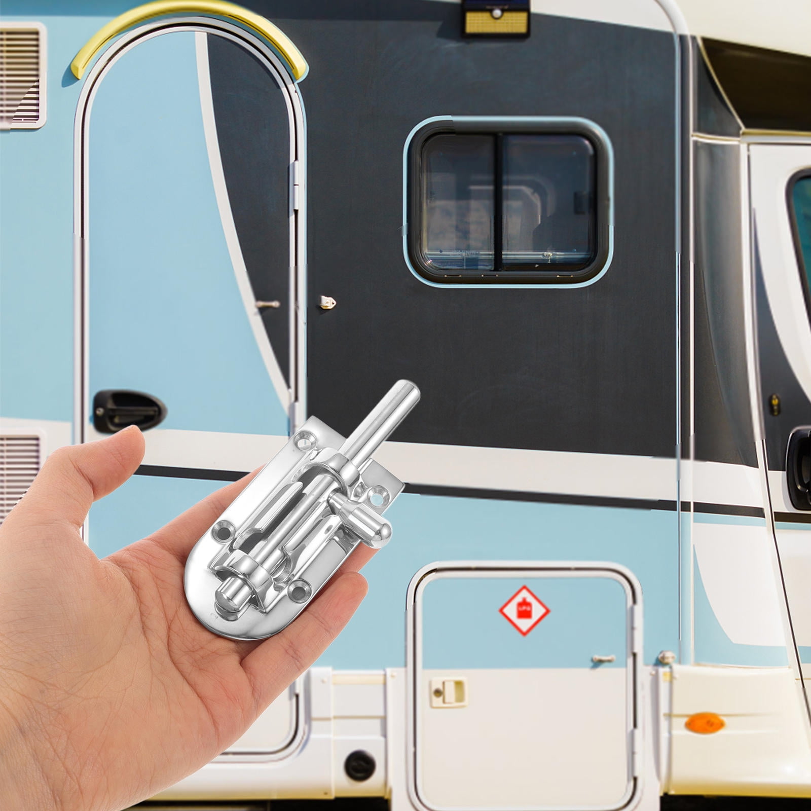 FOMIYES 1Set Heavy-Duty Rectangular Door Bolt Slide Lock for Rv Cabin ...