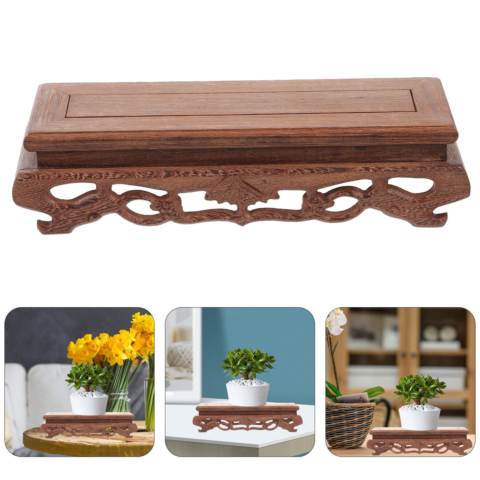 FOMIYES 1Set Sculpture Display Stand Display Stand Wood Base Light ...