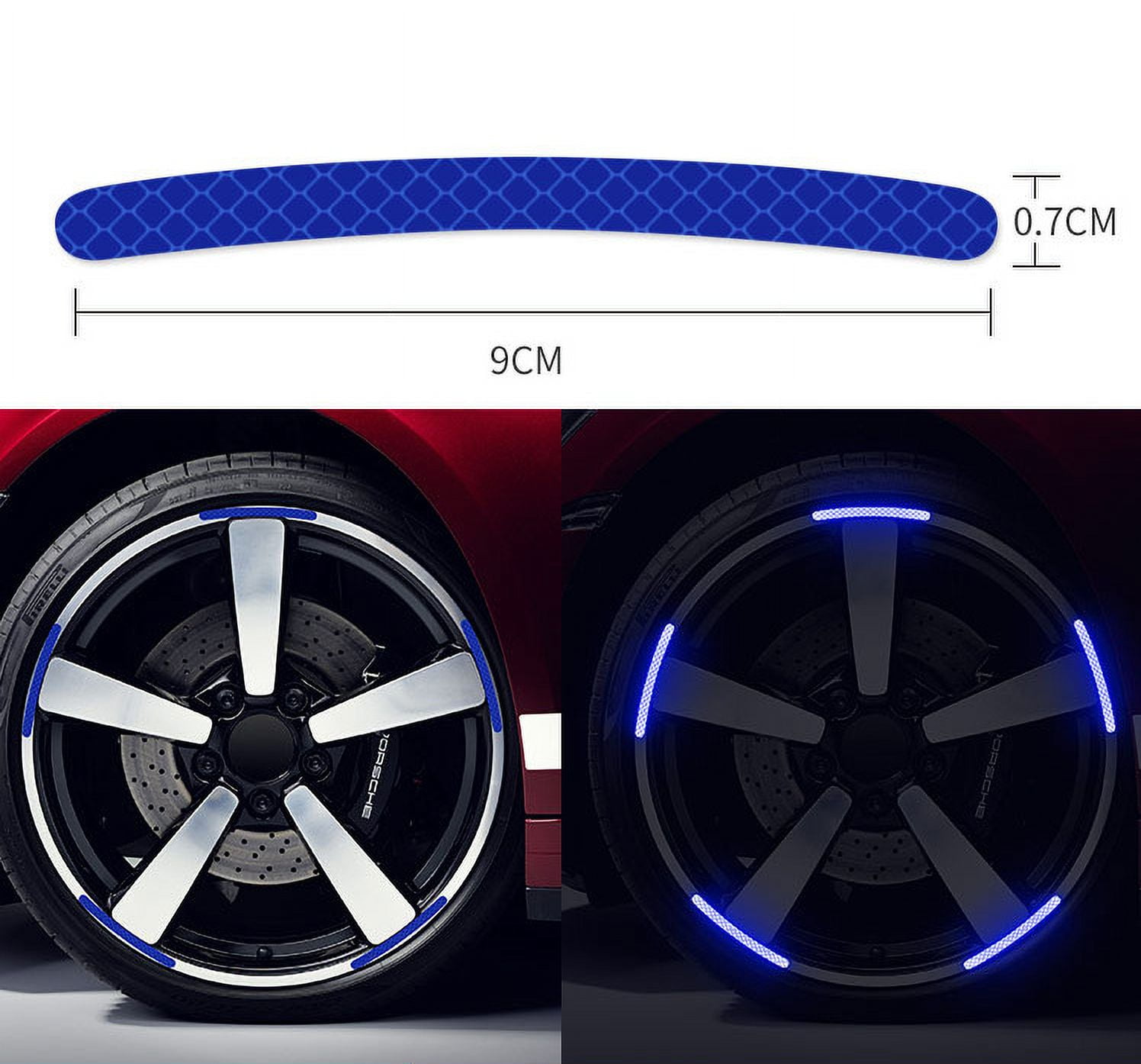 FOMIYES 20PCS Reflective Automotive Wheel Hub Stickers Easy to Install ...