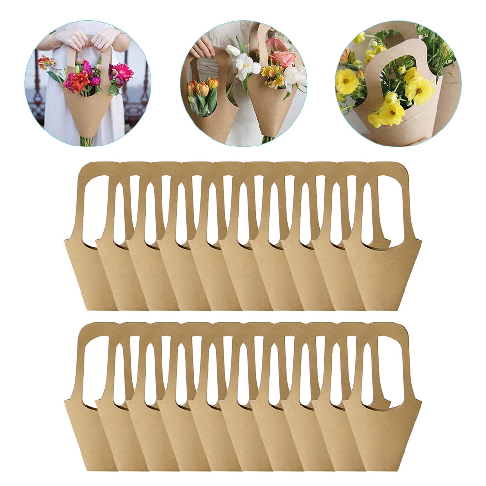 FOMIYES 20pcs Kraft Paper Flower Wrapping Bags for Bouquets and Gifts ...
