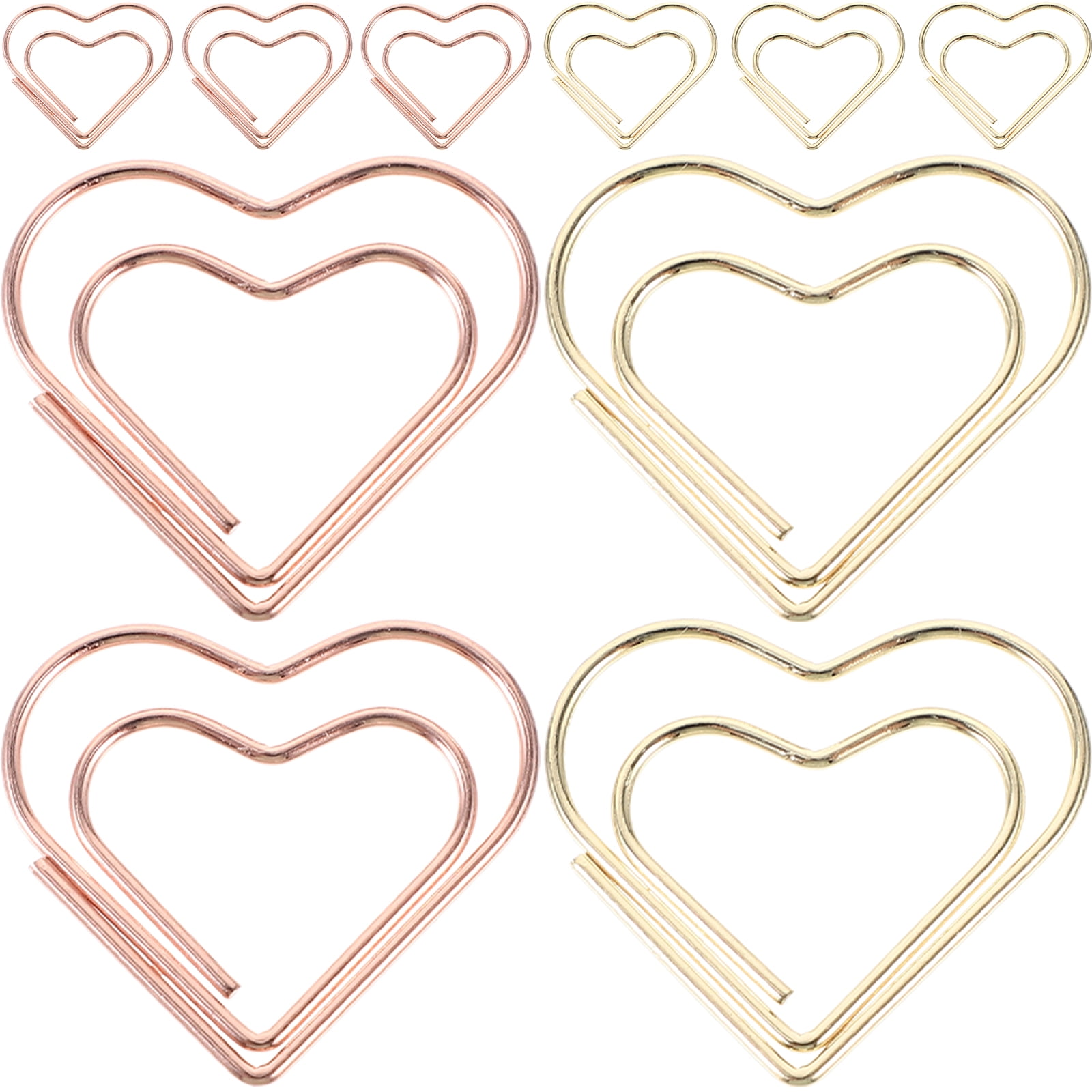 FOMIYES 24pcs Small Paper Clips Heart Paperclips Shaped Bookmark Clips ...