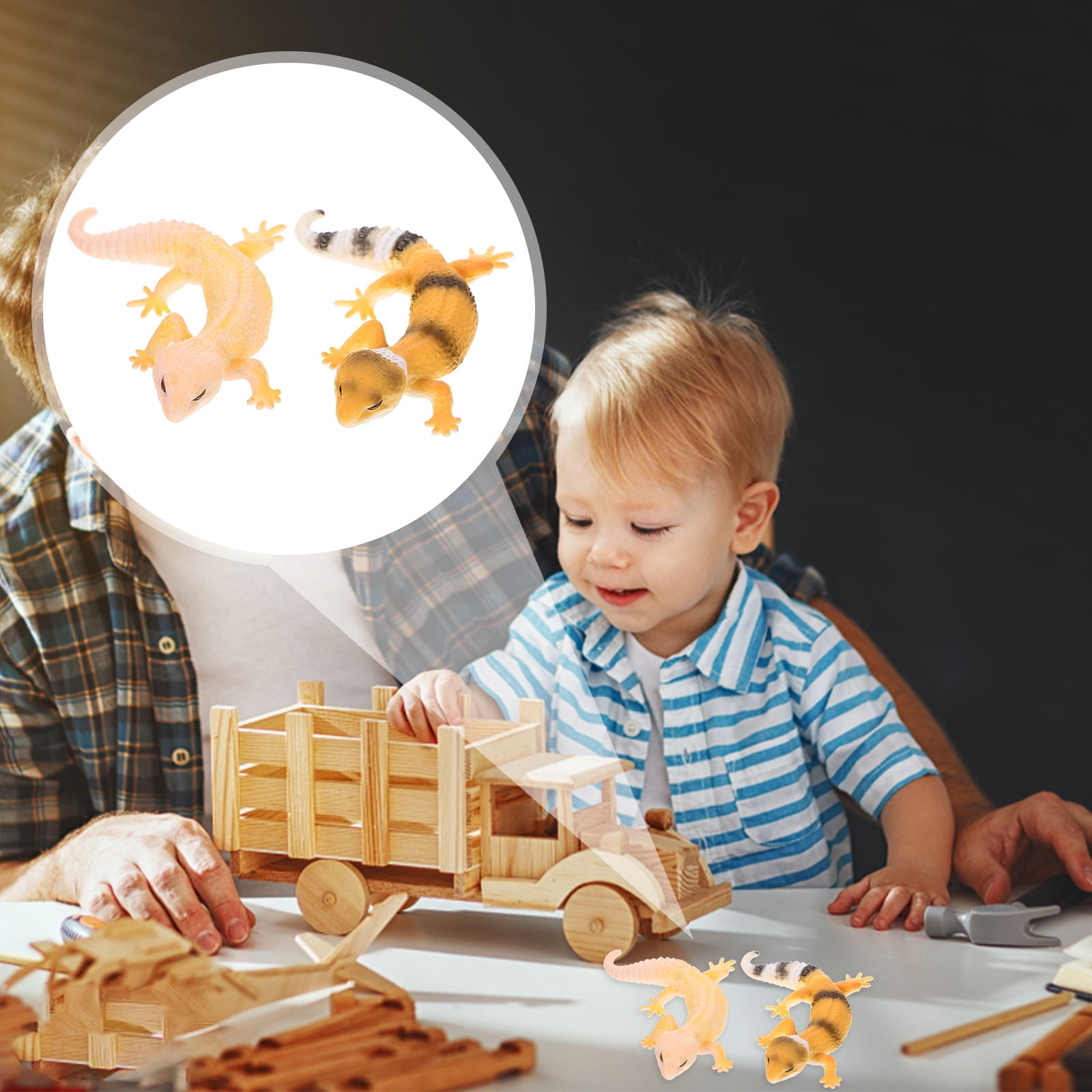 FOMIYES 2Pcs Fake Lizard Figures Realistic Lizard Shape Assorted Color ...