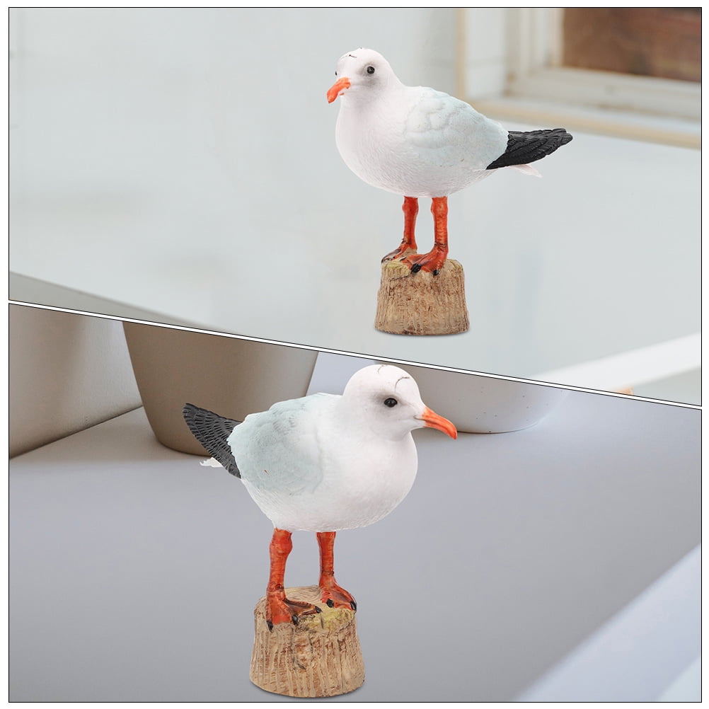 FOMIYES 2Pcs Seagull Bird Statue Plastic Coastal Bird Decor Cafe ...
