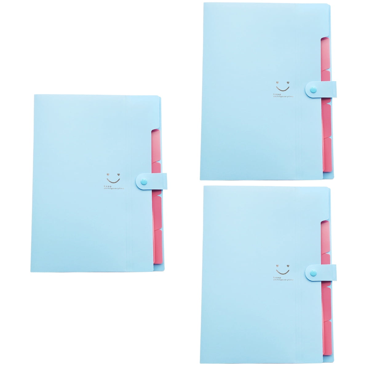 FOMIYES Sky-Blue Accordion File Folders Plastic with Snap Closure for ...