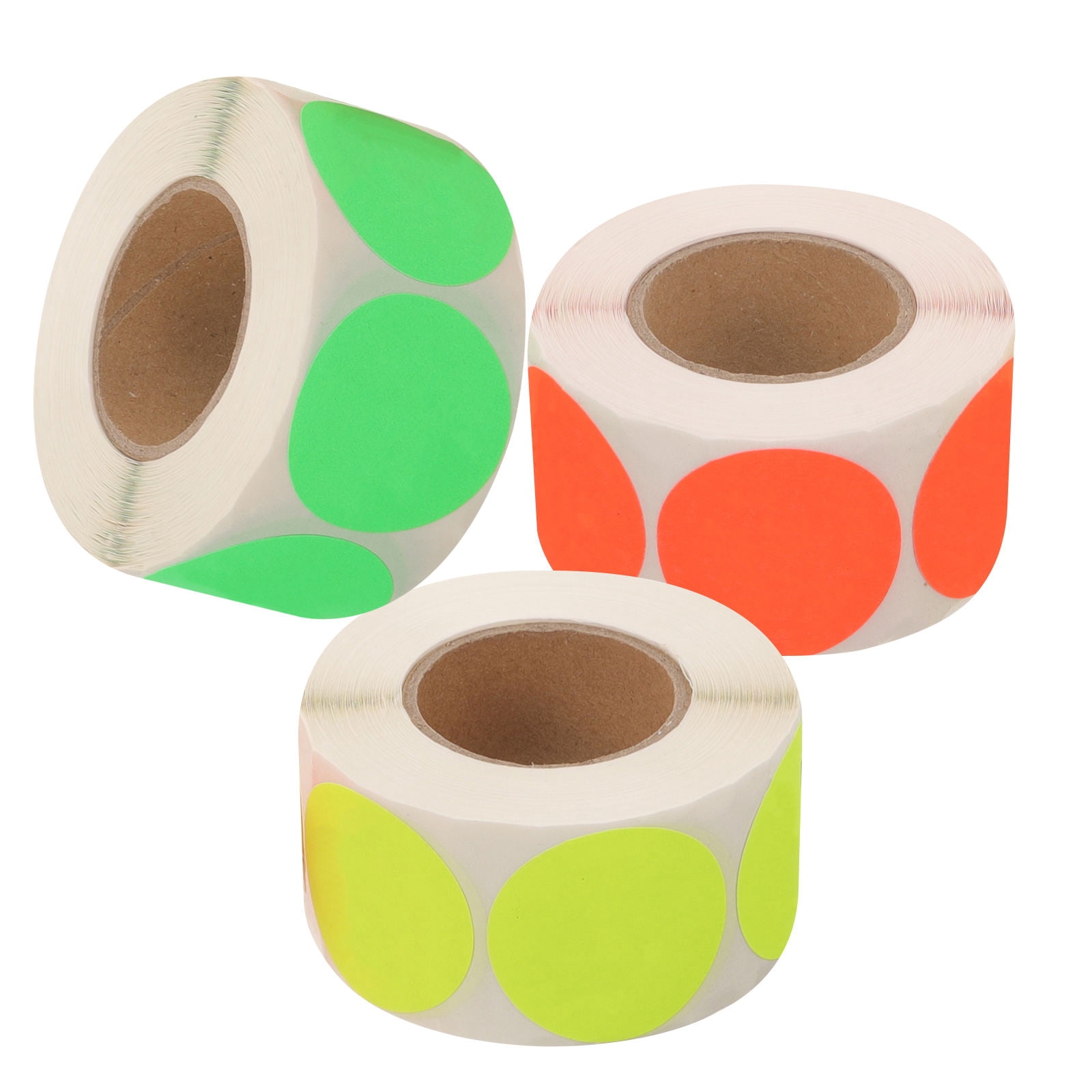 FOMIYES 3 Rolls Round Fluorescent Red Green Yellow Coated Paper ...