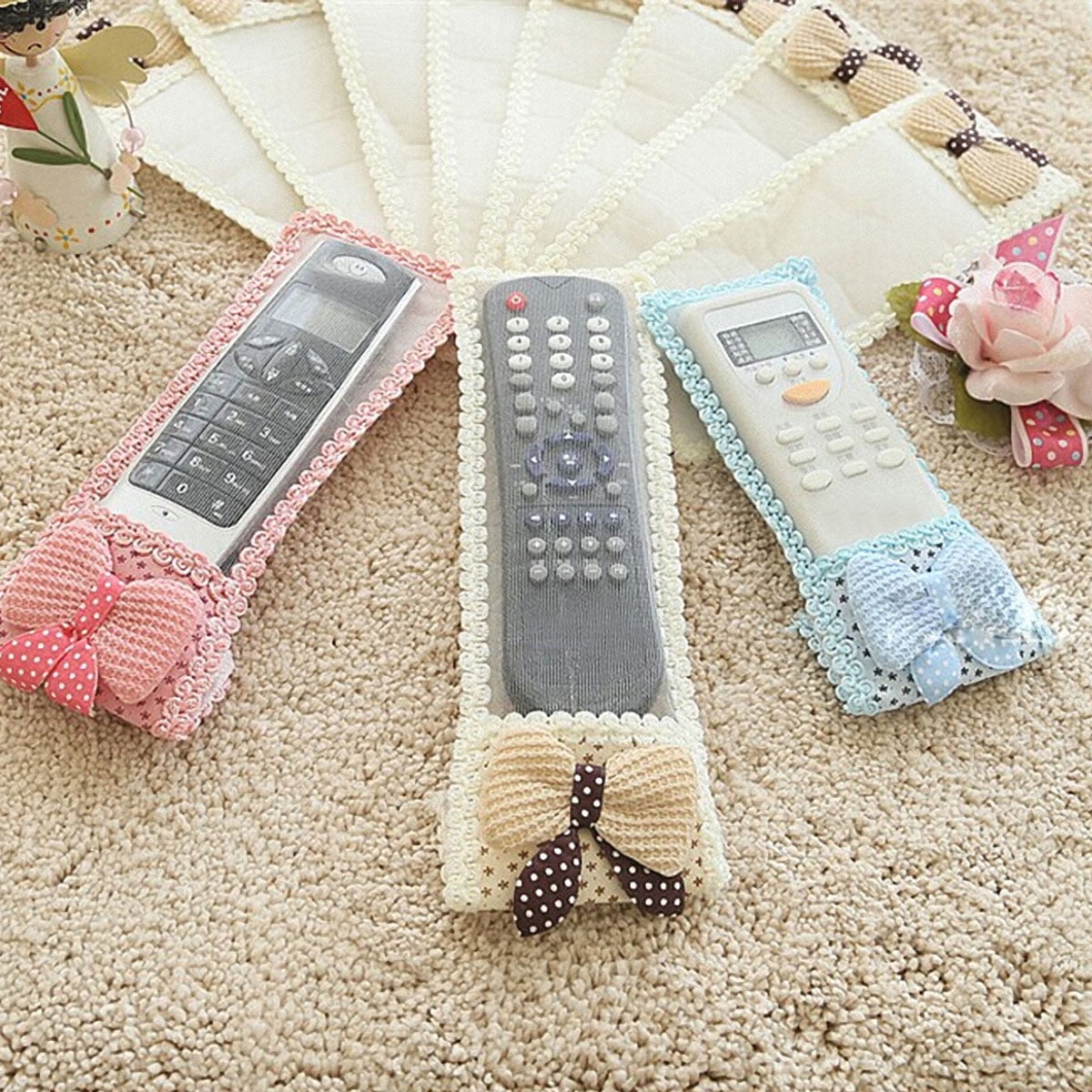 FOMIYES 3PCS Monitor Dust Cover and Remote Control Cover in Lace and ...