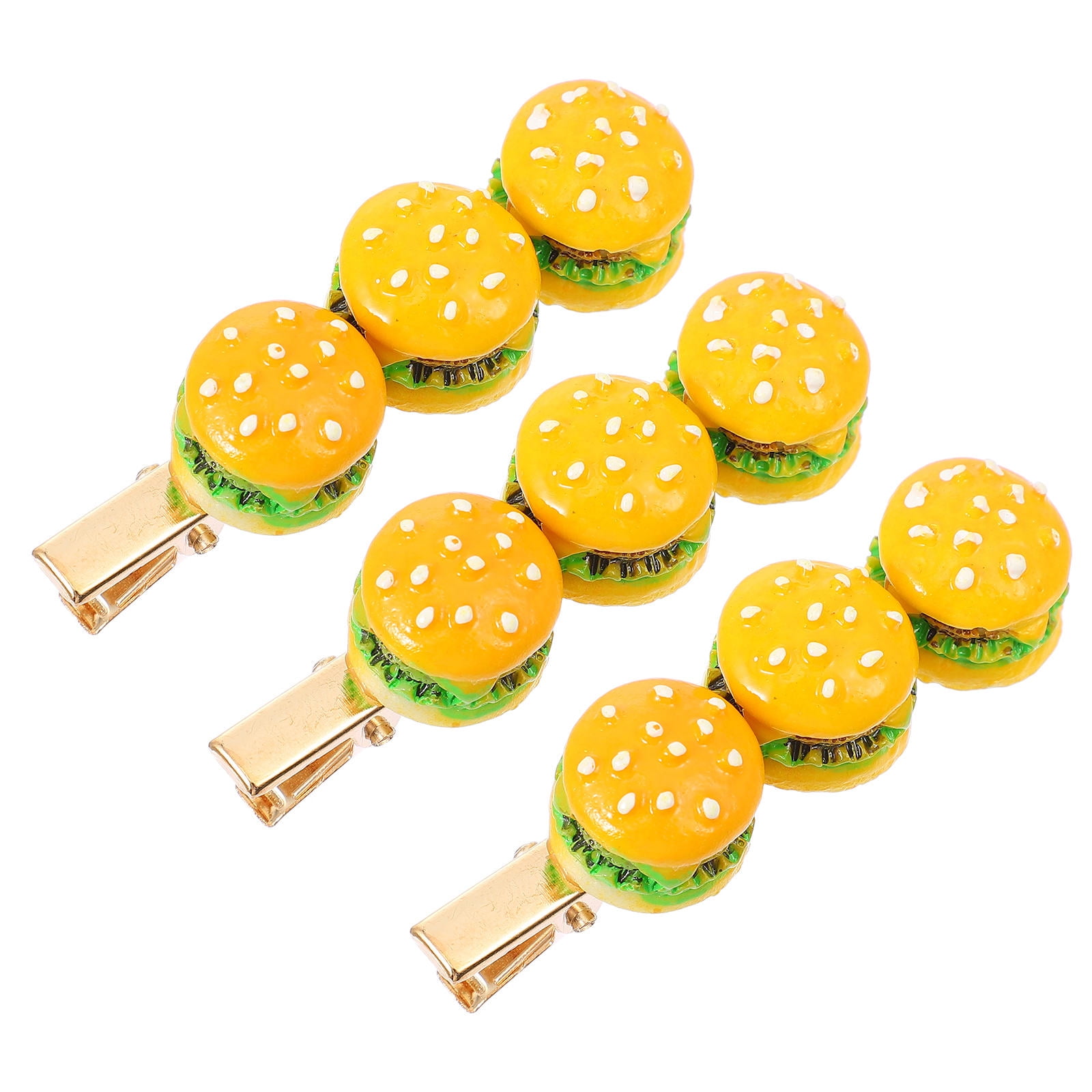 FOMIYES 3Pcs Hamburger Clips Hair Cheeseburger Hair Accessory Yellow ...